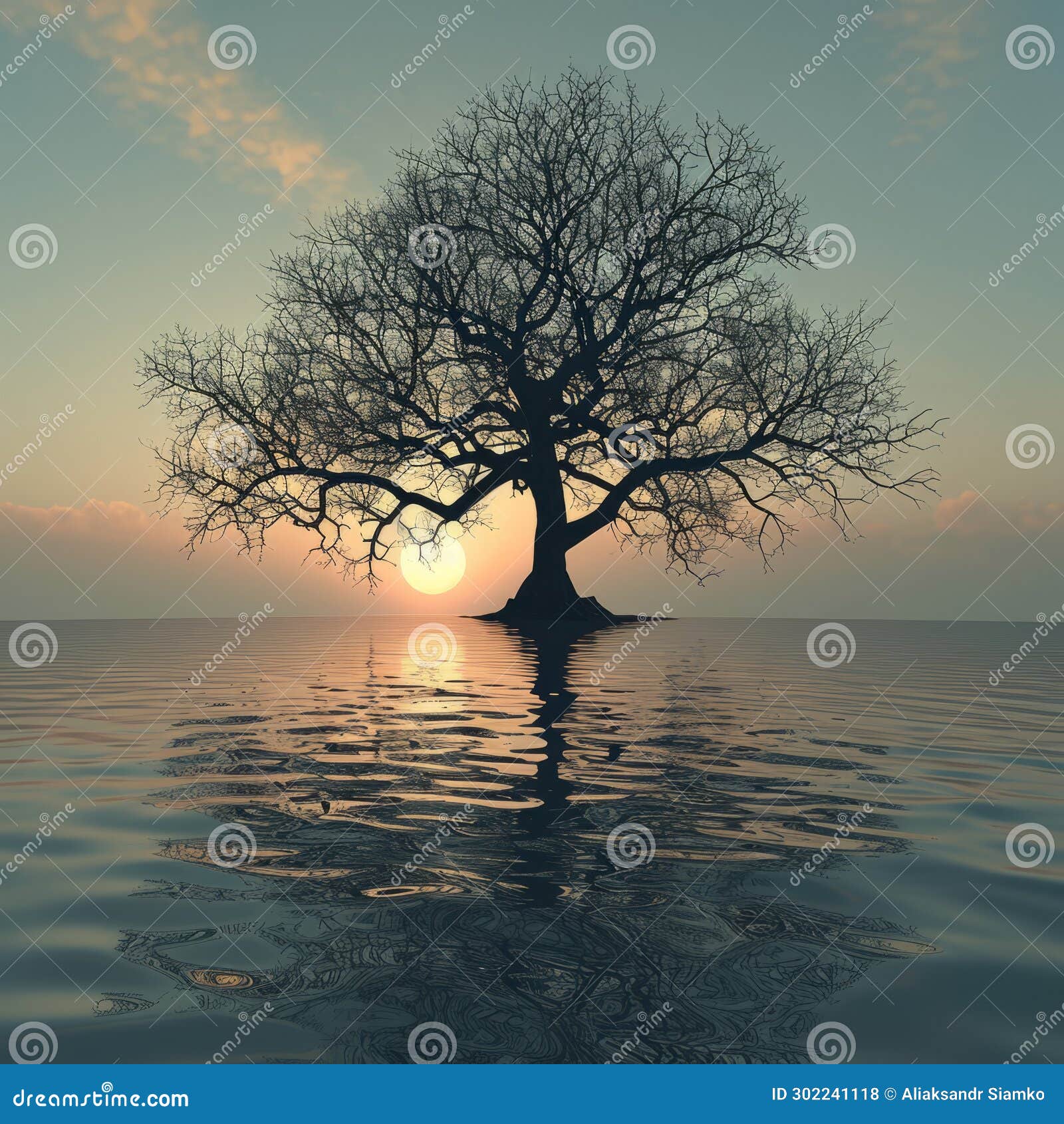 A tree in the water stock photo. Image of landscape - 302241118