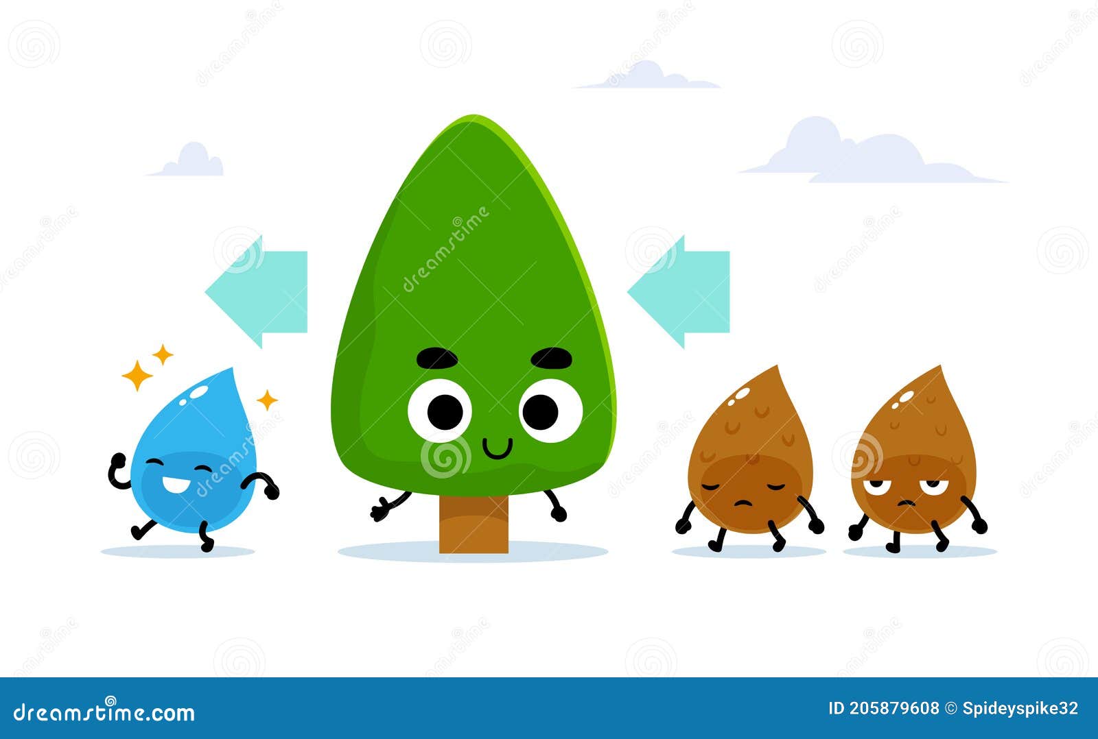 The Tree and the Water Filter Process. Isolated Vector Illustration ...