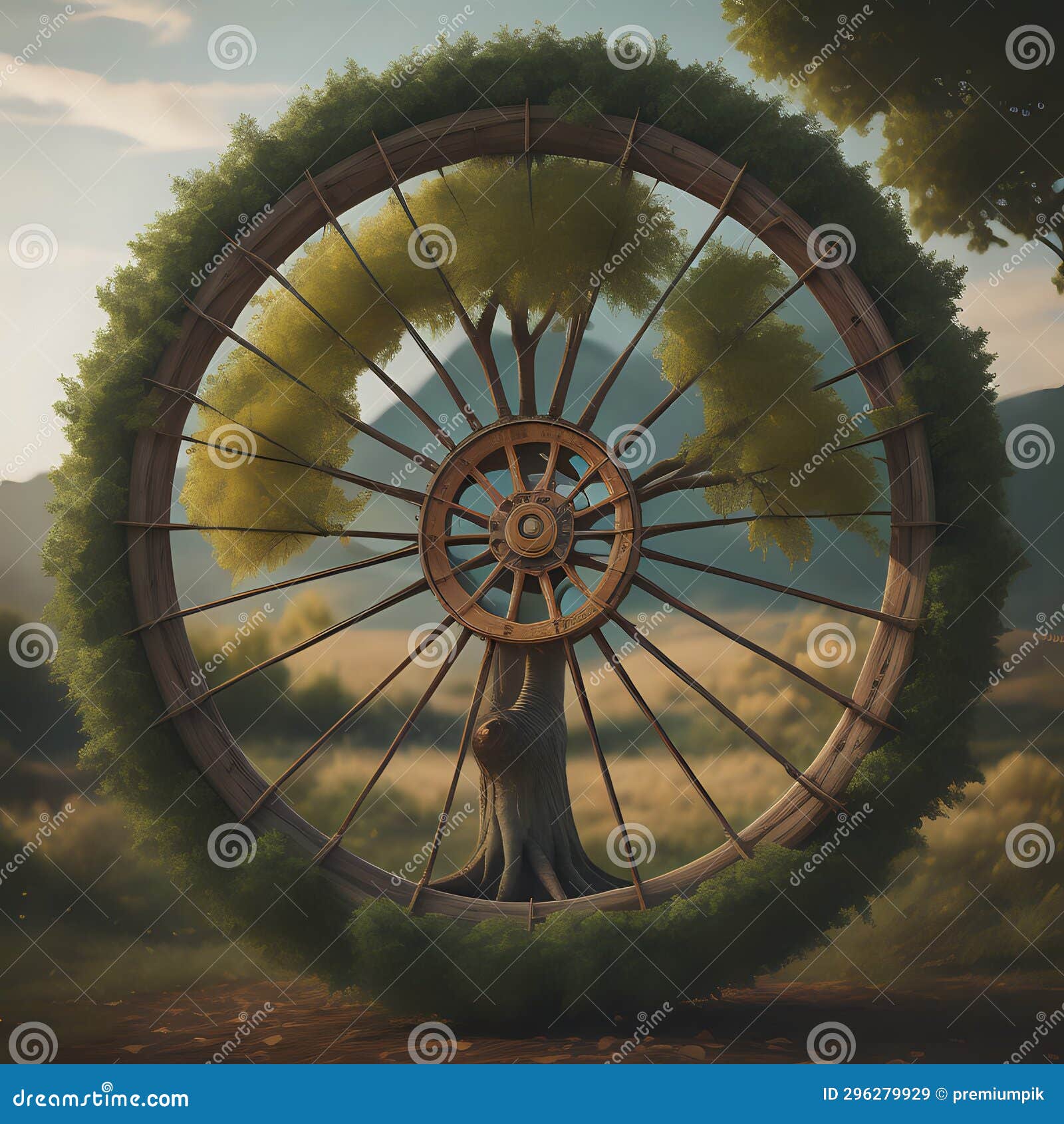 Tree wheel stock illustration. Illustration of tree - 296279929