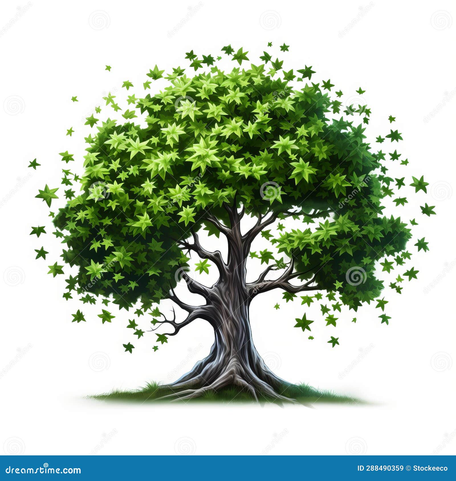 Fantasy Tree Clip Art: Star Themed Illustration with Stark Simplicity ...