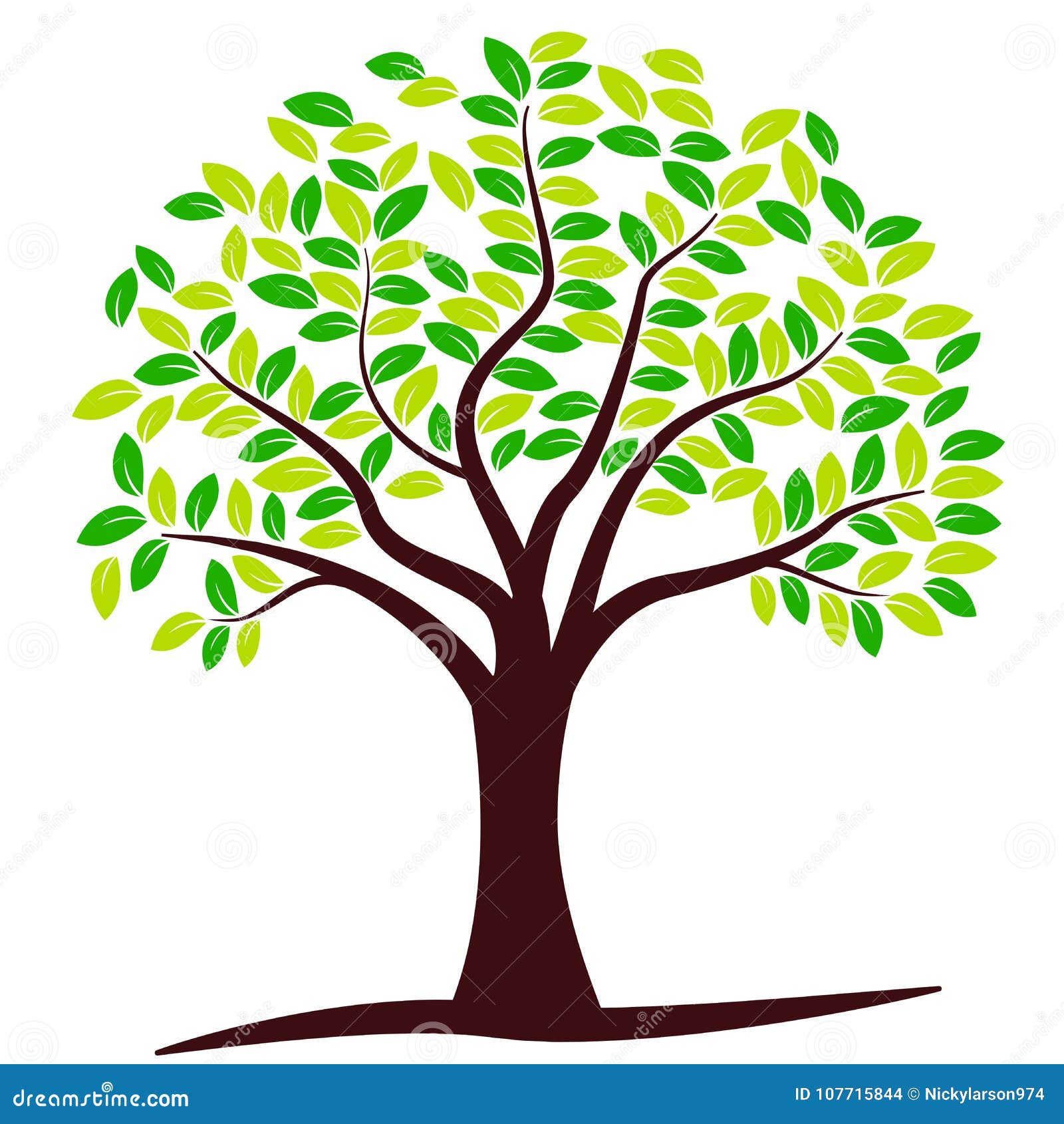 Tree on white background stock vector. Illustration of leaf - 107715844