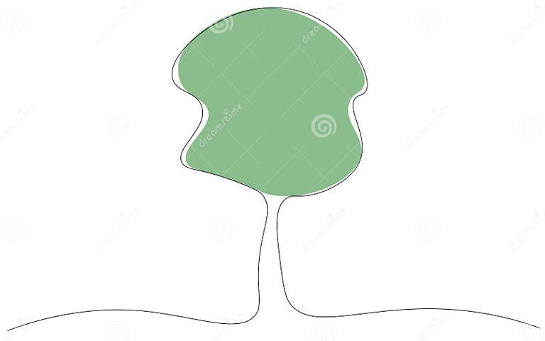 Tree on White Background Line Drawing Vector Stock Vector ...