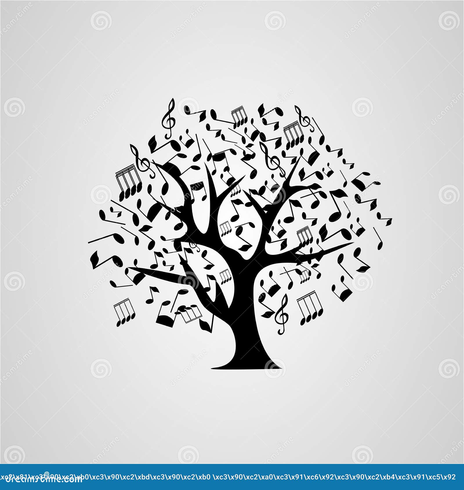 Tree whith notes stock illustration. Illustration of concepts - 50332783