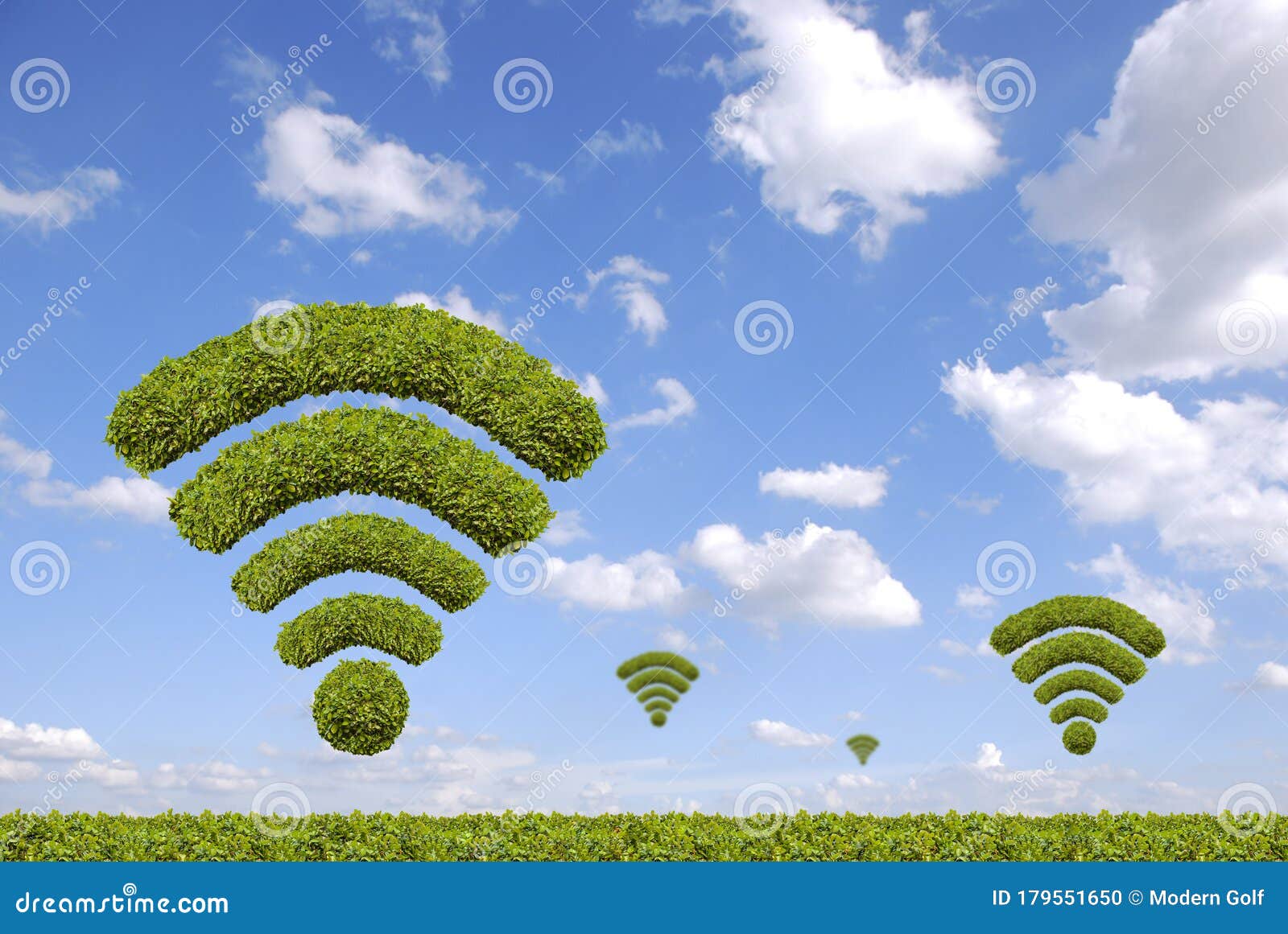 Tree Wifi Symbol, Made by Bushes Shape . Stock Photo - Image of ...