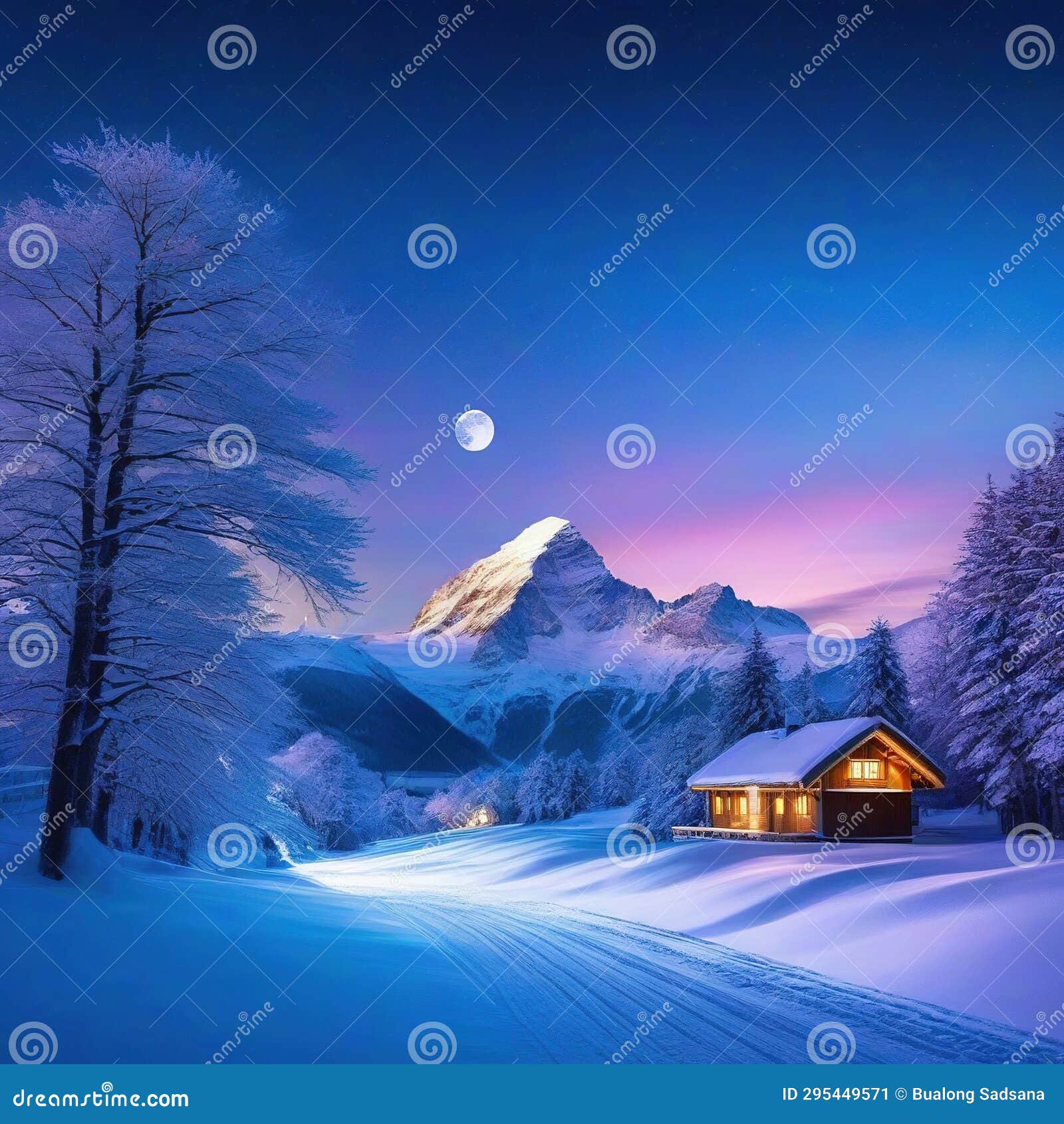 Tree of winter Technology stock illustration. Illustration of night ...