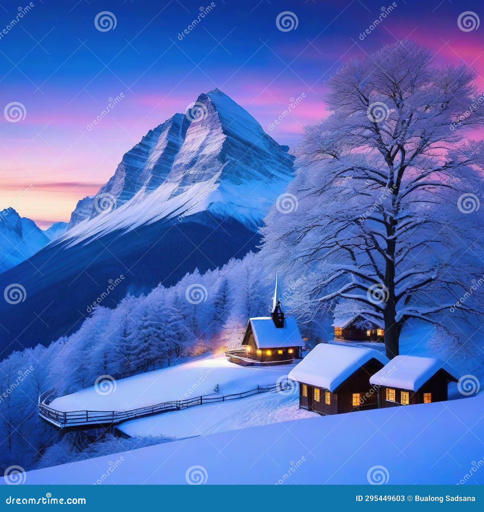 Tree of winter Technology stock illustration. Illustration of night ...