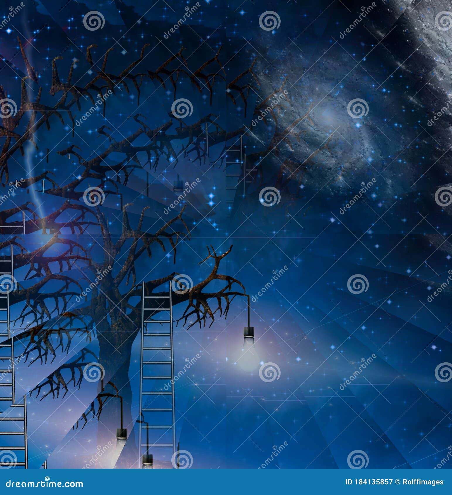 Tree of wisdom stock image. Image of galaxy, design - 184135857