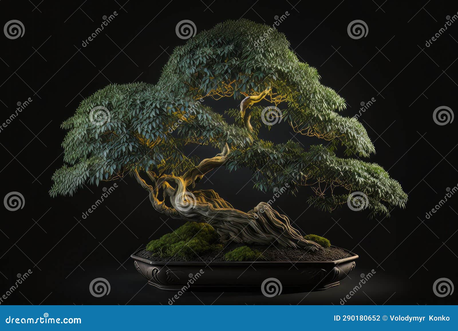 Tree Withou Leaves in the Night. Generative Ai Stock Photo - Image of ...