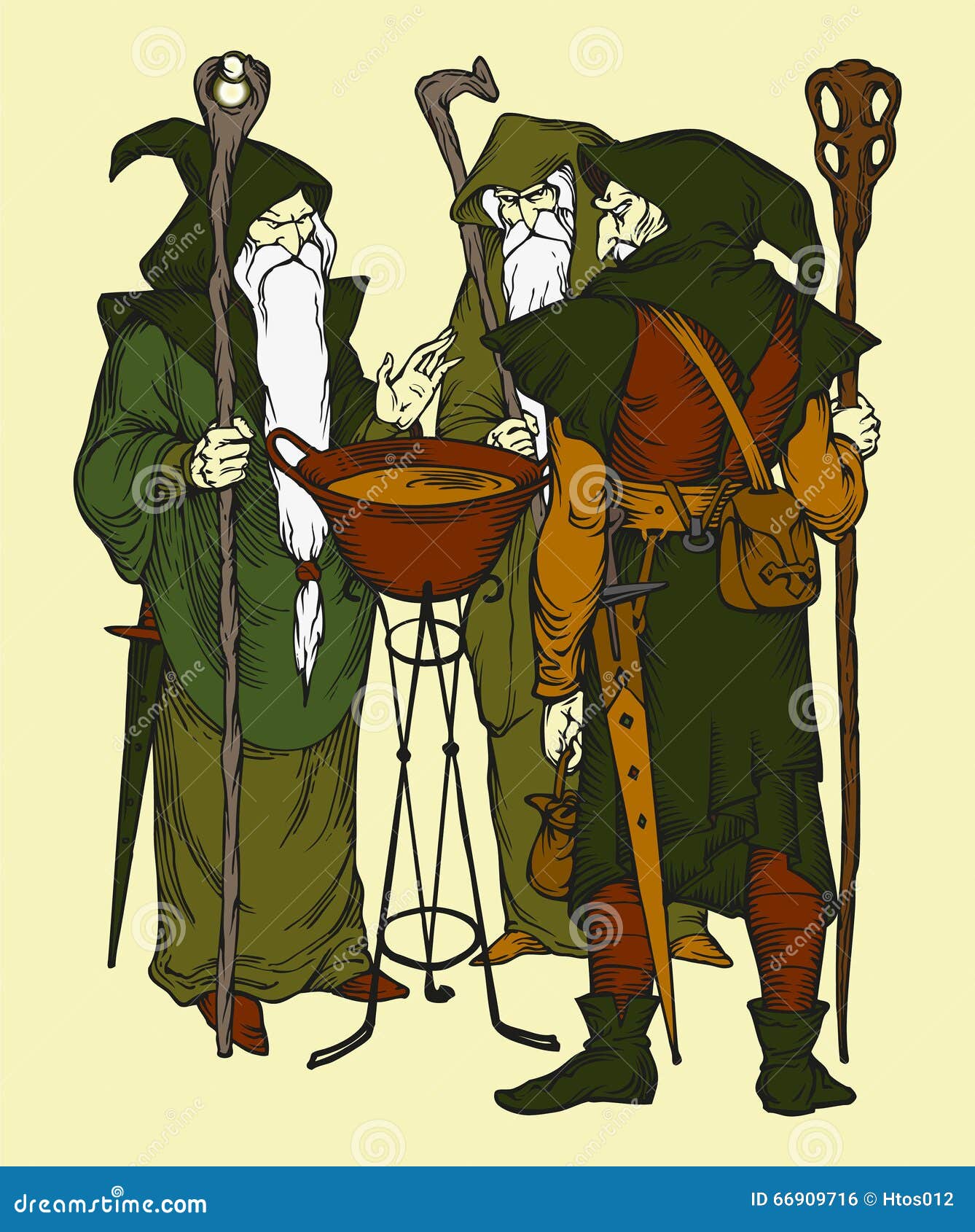 Tree wizards stock vector. Illustration of sorcerer, persona - 66909716