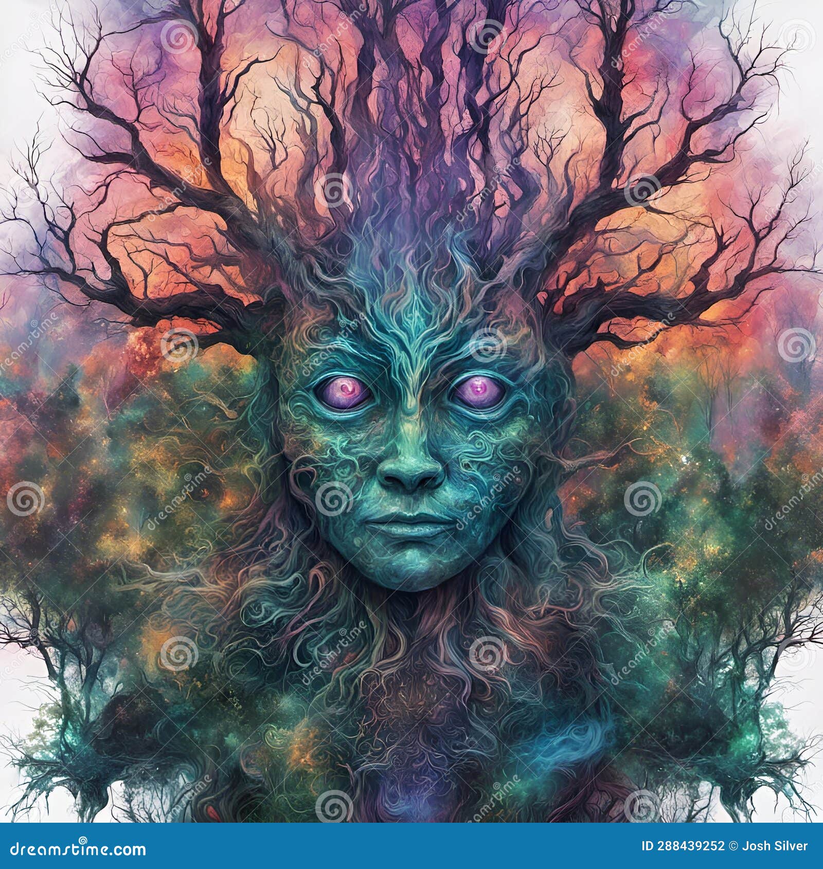 Tree woman stock illustration. Illustration of comics - 288439252