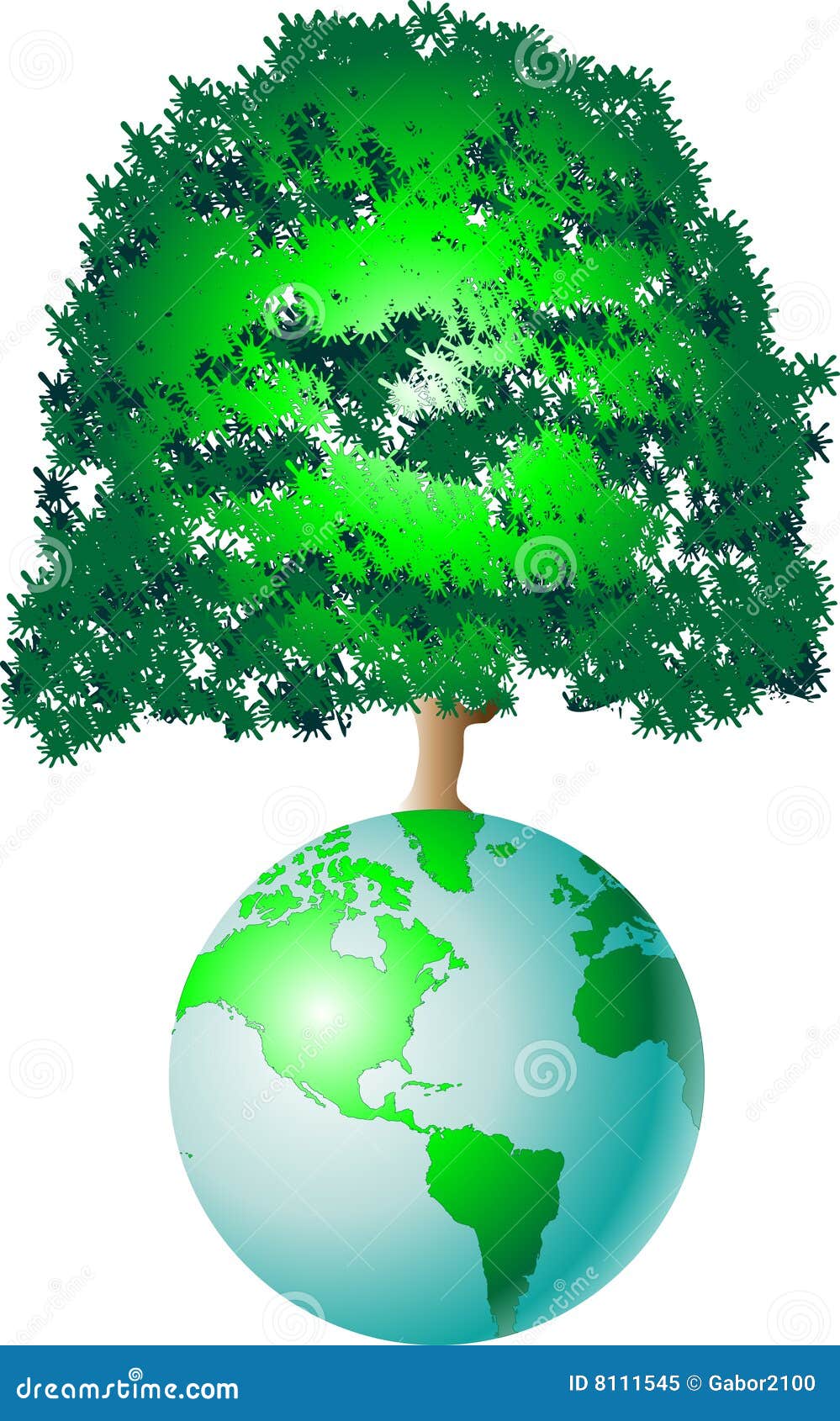 Tree of world stock vector. Illustration of protection - 8111545