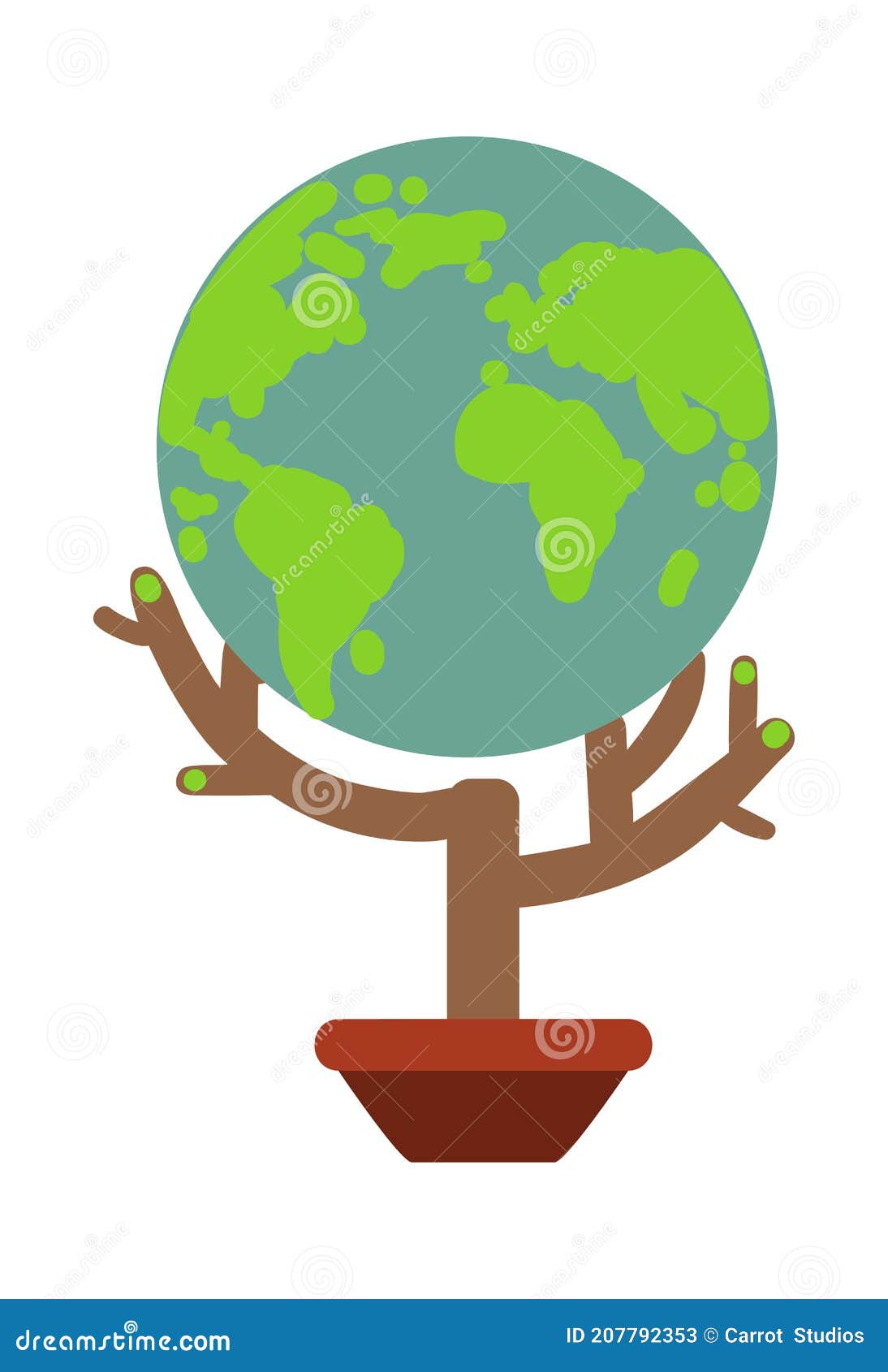 Tree World Globe Earth Concept Stock Illustration Stock Vector ...