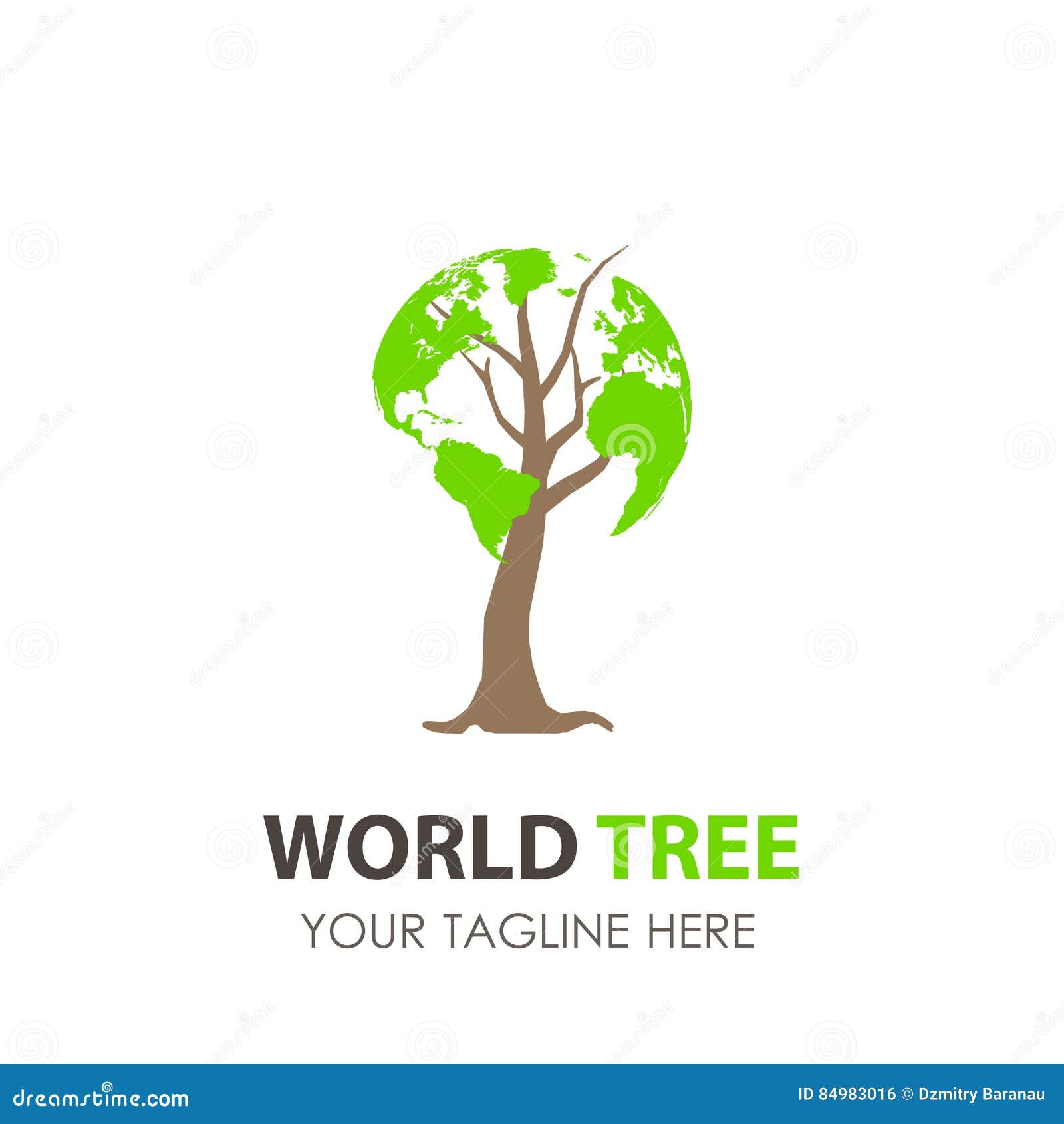 Eco Tree (world Map) Cartoon Vector | CartoonDealer.com #15406461