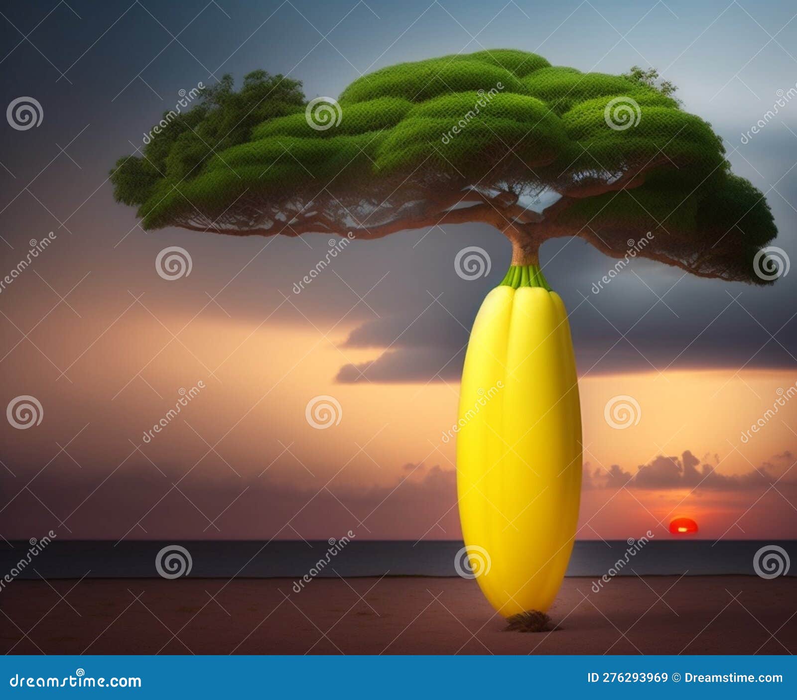 Tree with Yellow Banana Trunk Stock Image - Image of nature, fruit ...