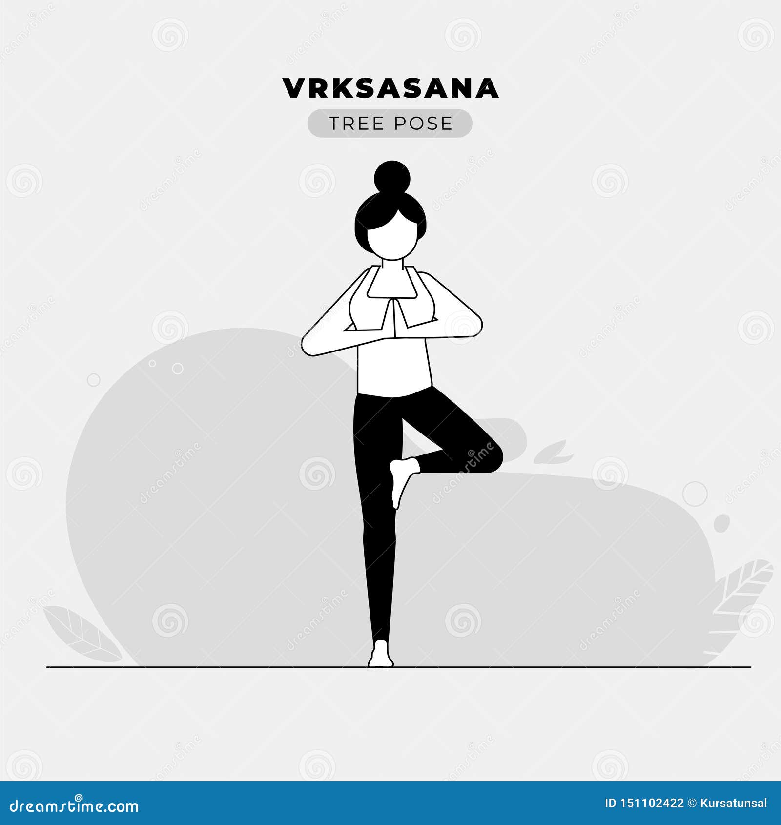 Tree Yoga Pose Illustration Stock Vector - Illustration of vector ...