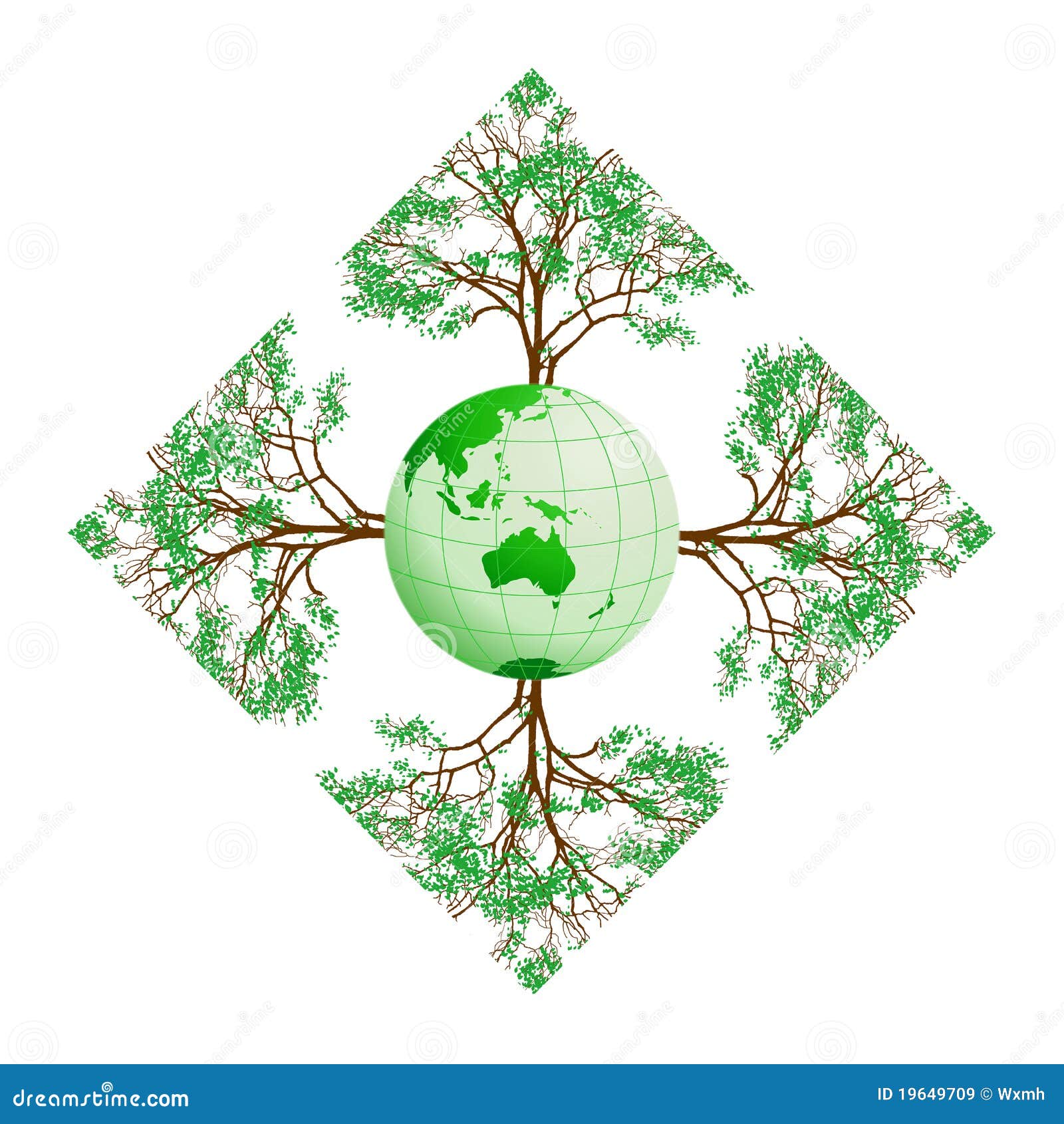 Trees around the earth stock illustration. Illustration of pattern ...