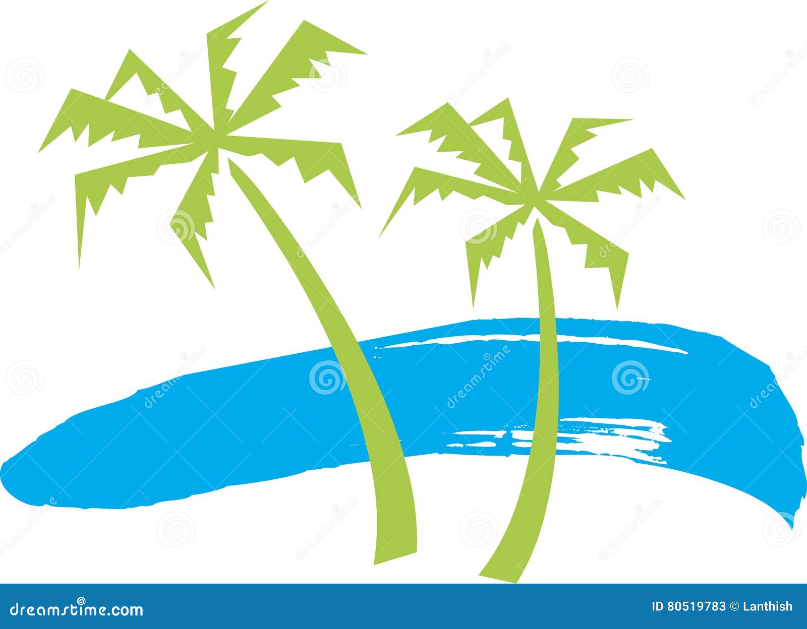 Trees and beach stock vector. Illustration of relax, illustrated - 80519783
