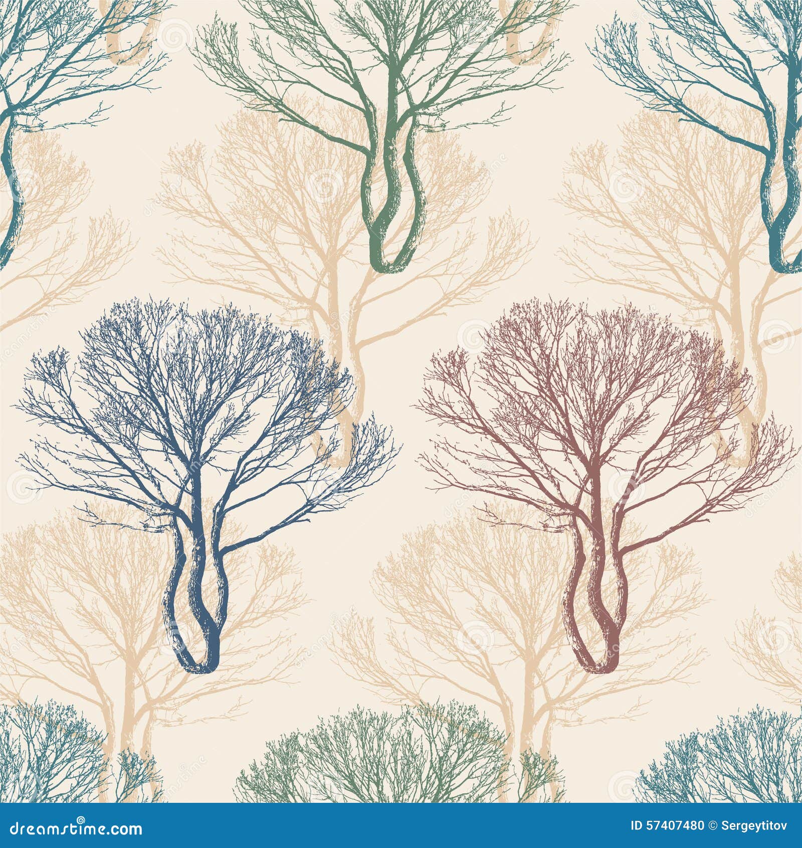 Trees stock vector. Illustration of season, background - 57407480