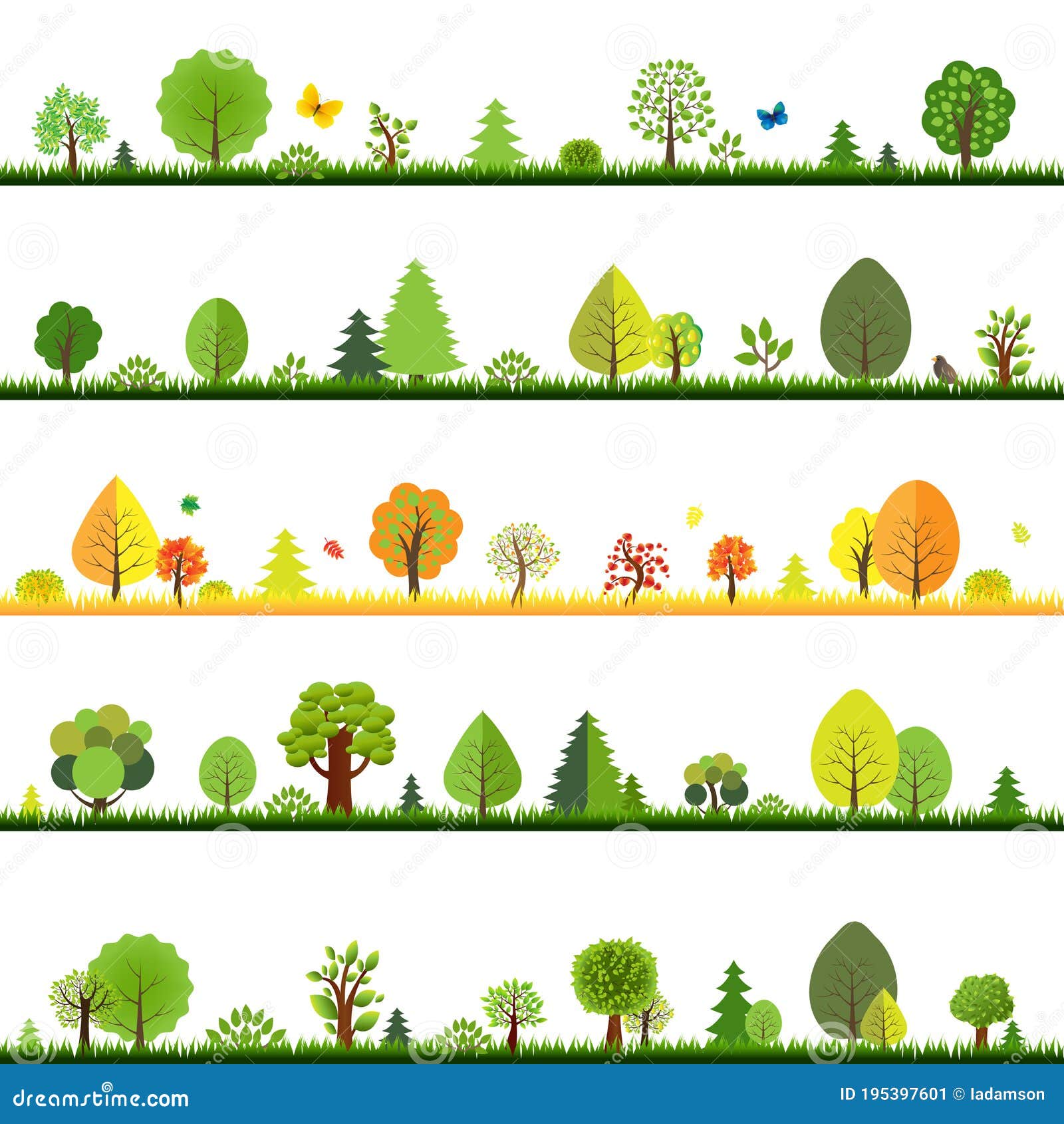 Trees Borders stock vector. Illustration of branch, forest - 195397601