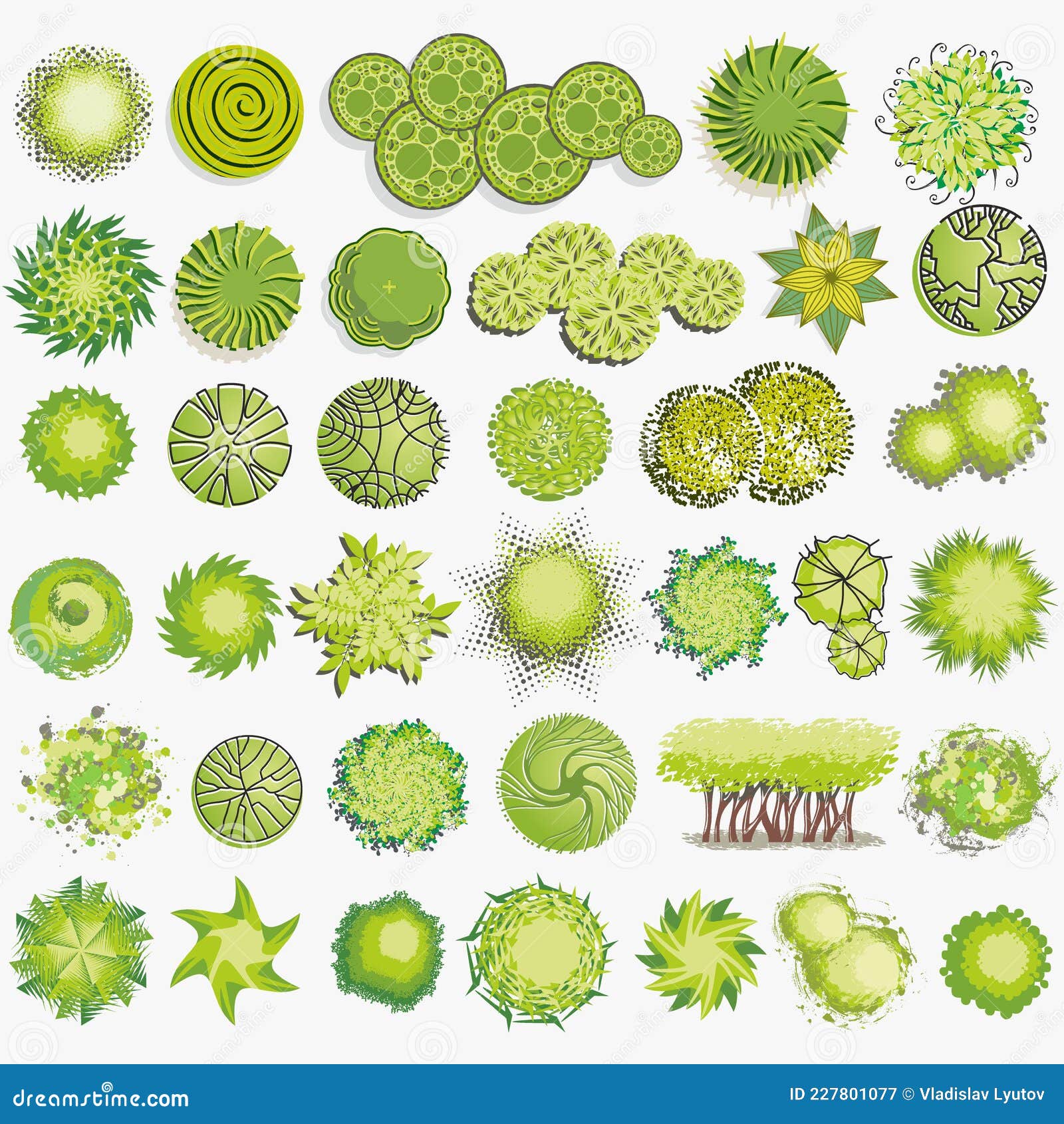 Trees and Bush Item Top View for Landscape Design, Vector Icon. Stock ... Trees and Bush Item Top View for Landscape Design, Vector Icon. Stock ...