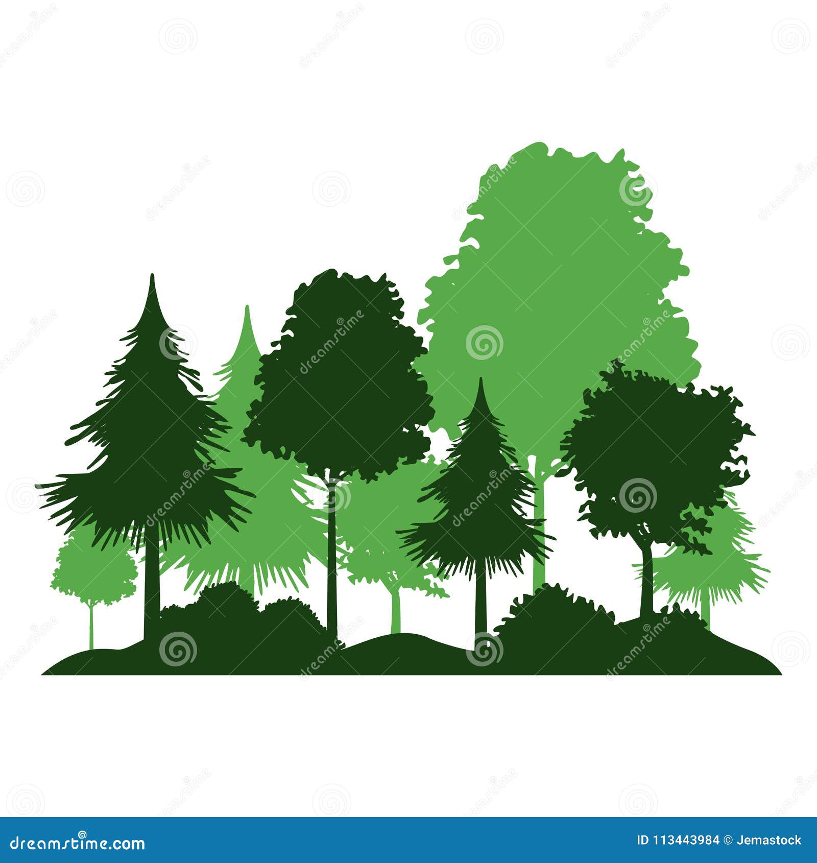 Trees and bushes stock vector. Illustration of elements - 113443984