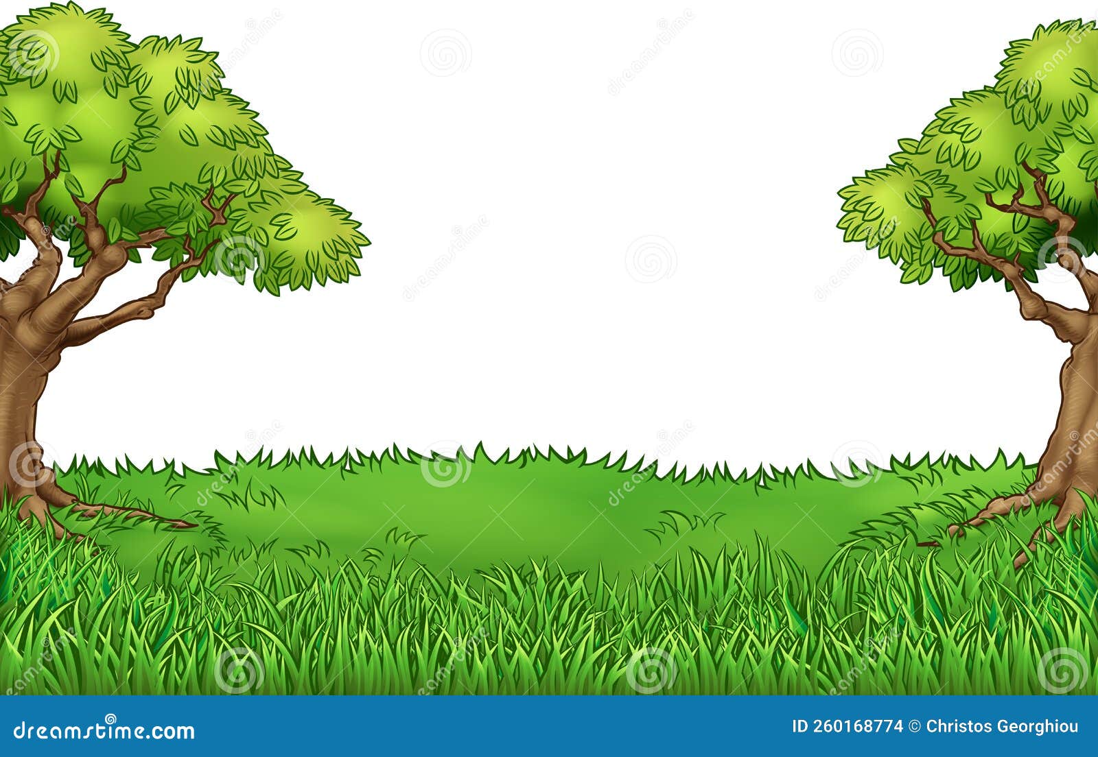Trees Cartoon Landscape Grass Field Background Stock Vector ... Trees Cartoon Landscape Grass Field Background Stock Vector ...