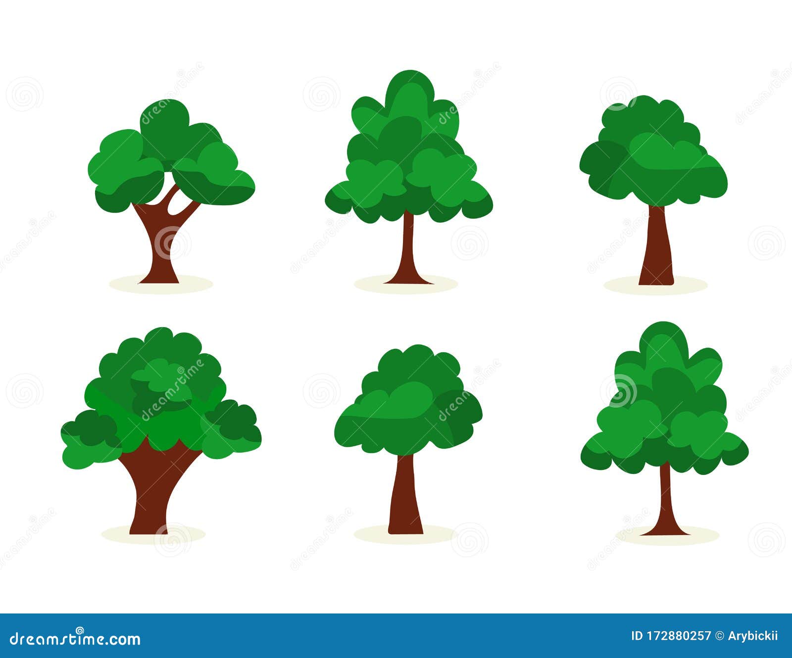 Trees cartoon set. Vector stock vector. Illustration of garden - 172880257