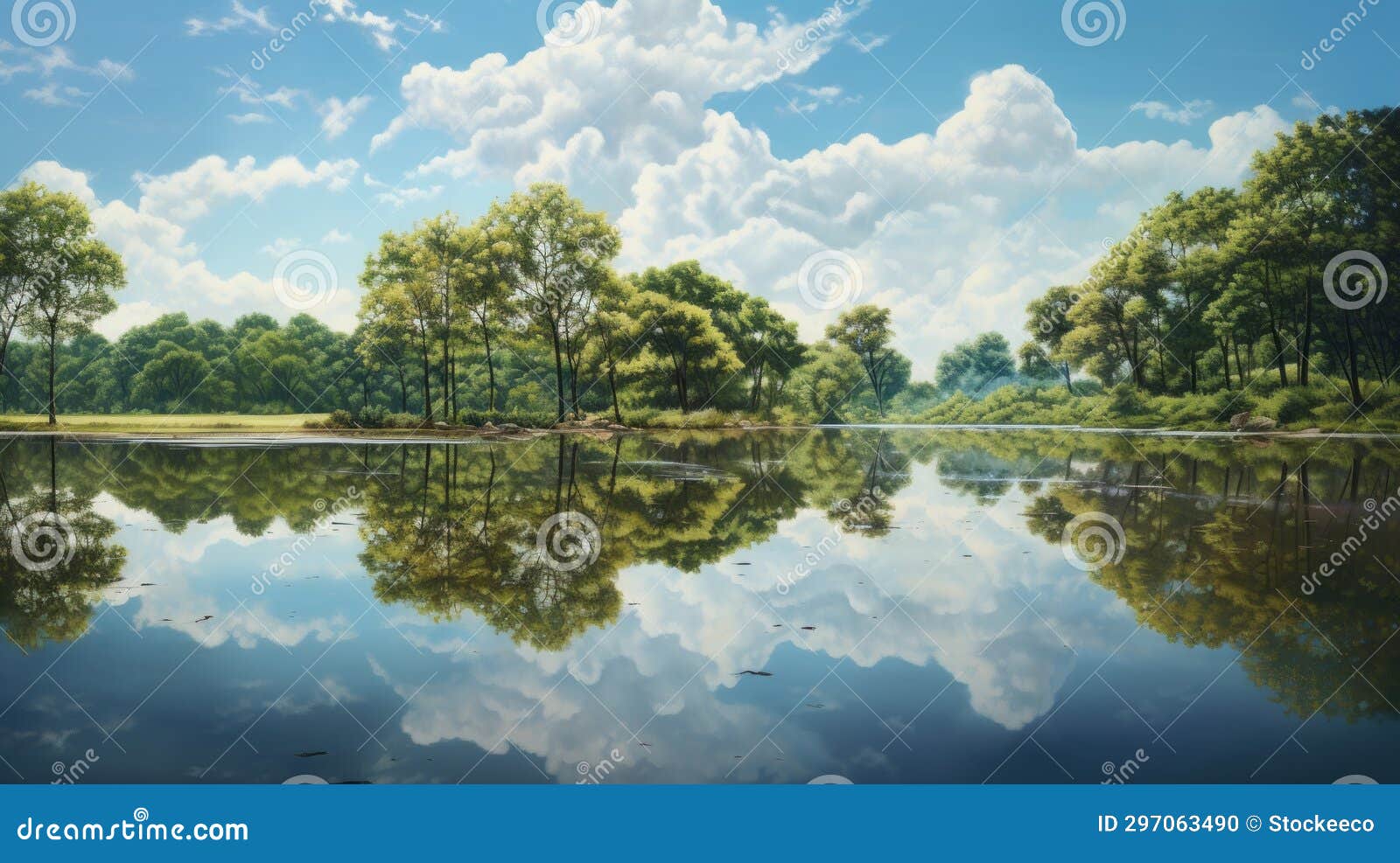 Hyper-realistic Reflections: a Detailed Landscape of Forest and Water ...