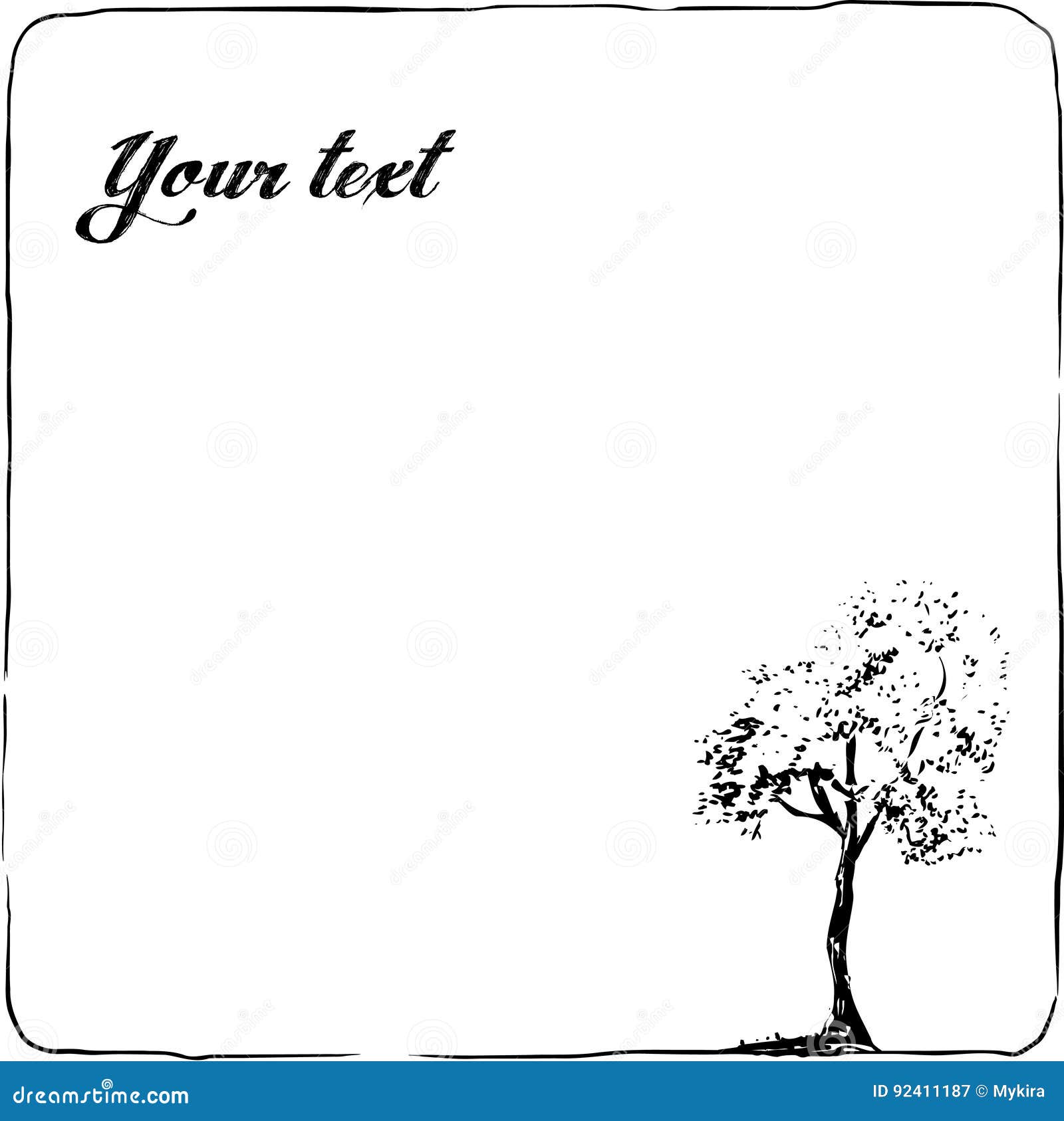 Trees Collection. Ink Trees Grunge Frame Stock Vector - Illustration of ...