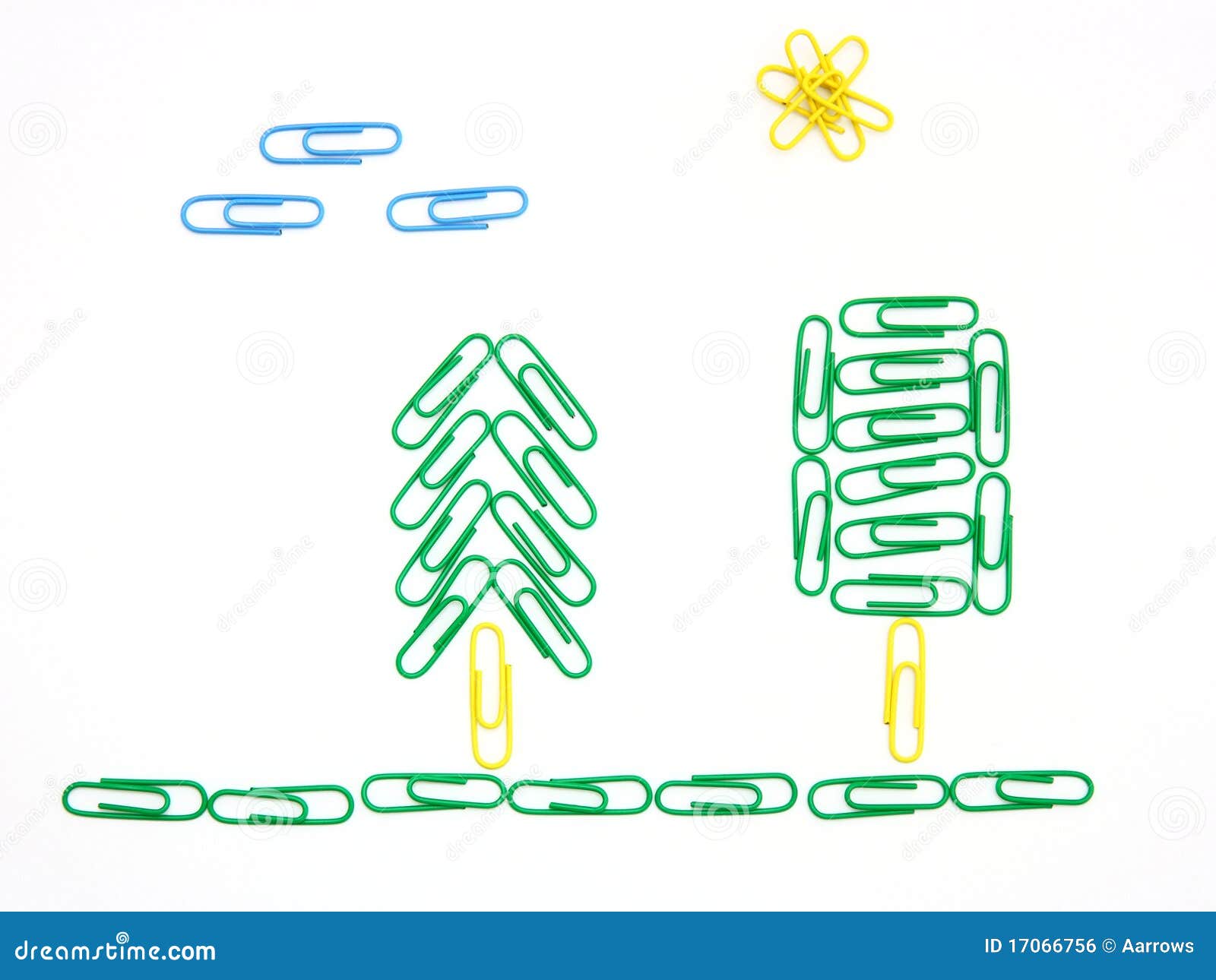 Trees from Color Paper Clips Stock Photo - Image of paper, metal: 17066756