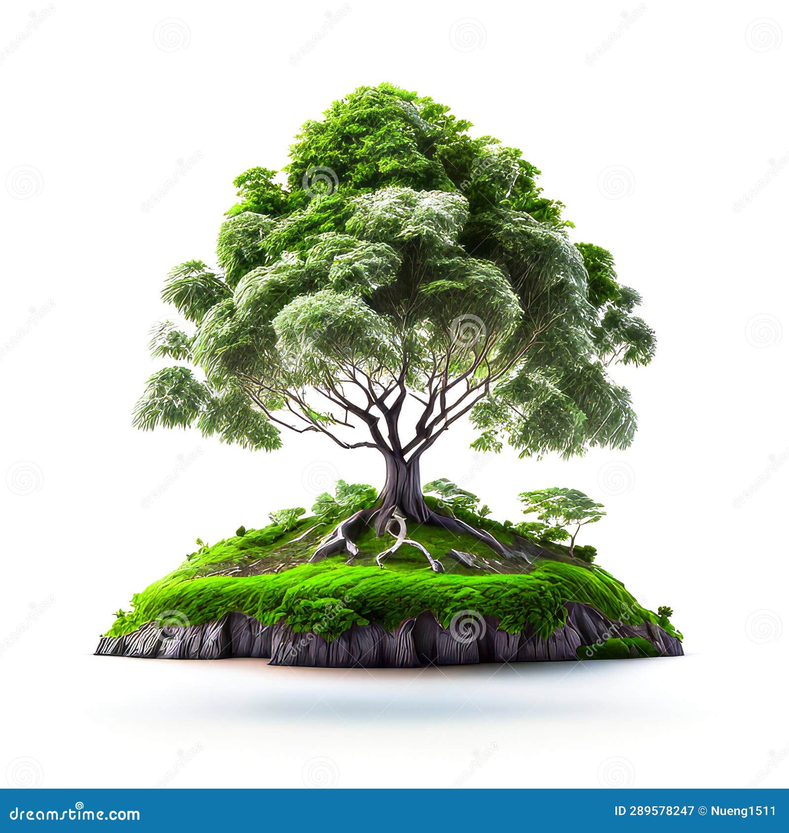 The Trees Come Up To the Earth on White Background Stock Image - Image ...