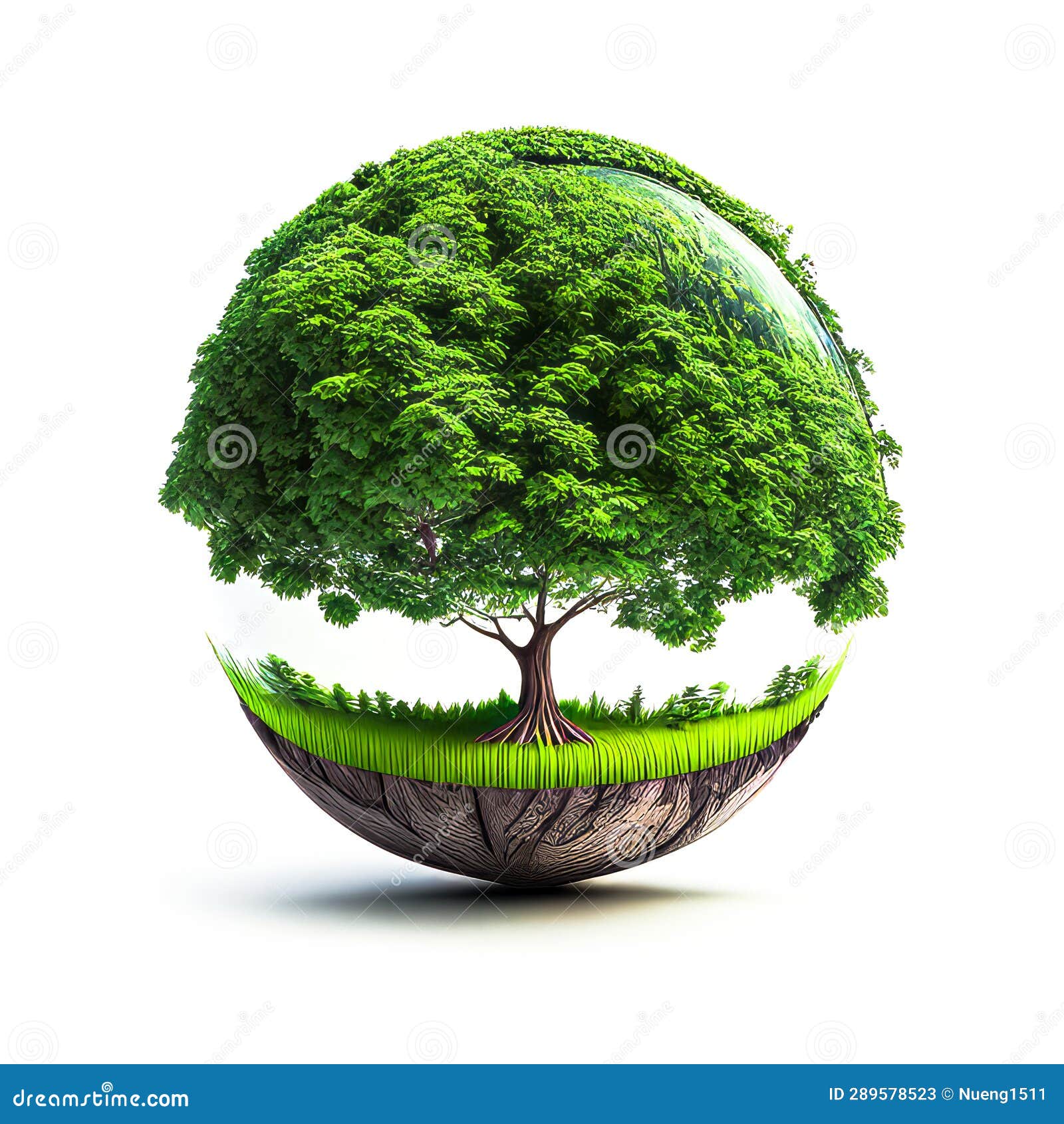 The Trees Come Up To the Earth on White Background Stock Image - Image ...