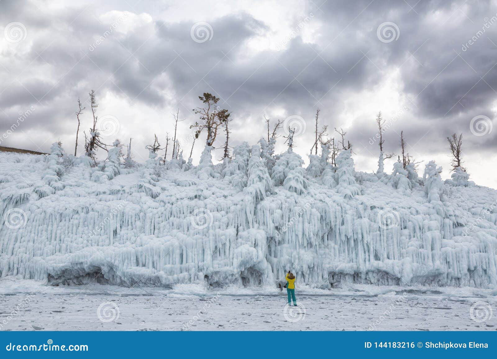 Trees Covered with Ice. Russia Editorial Photo - Image of baikal, blue ...