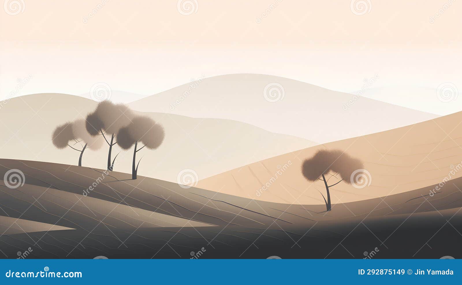 Trees in the Desert, Vector Illustration, Eps10. Stock Illustration ...