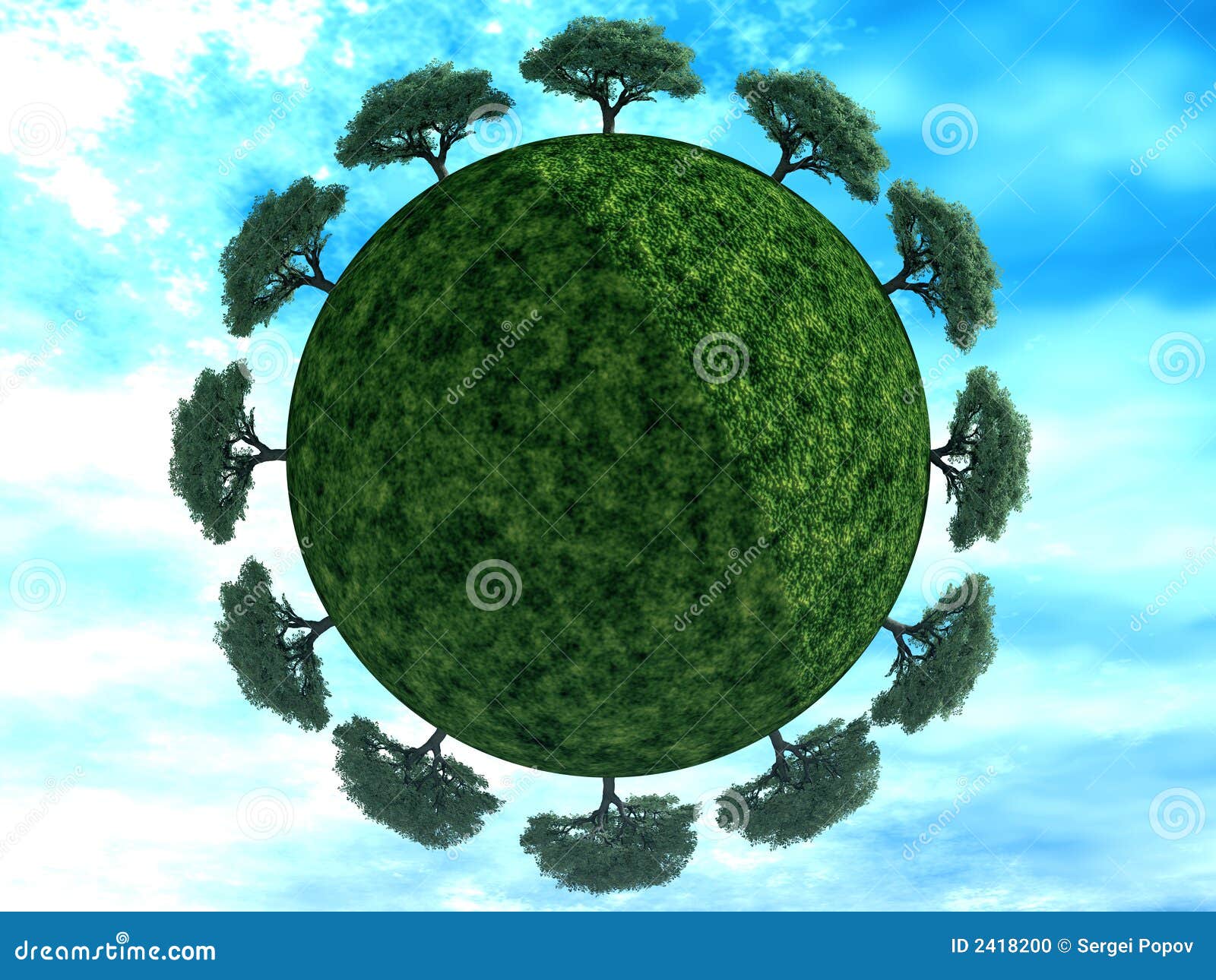 Trees on earth stock illustration. Illustration of leaf - 2418200