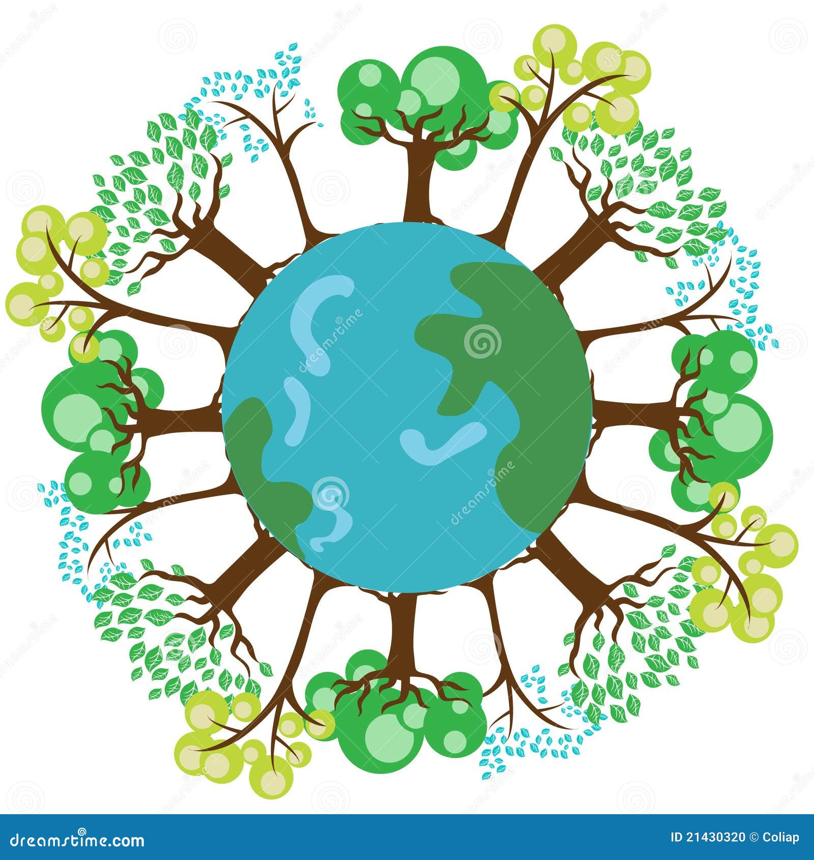 Trees on earth globe stock vector. Illustration of friendly - 21430320