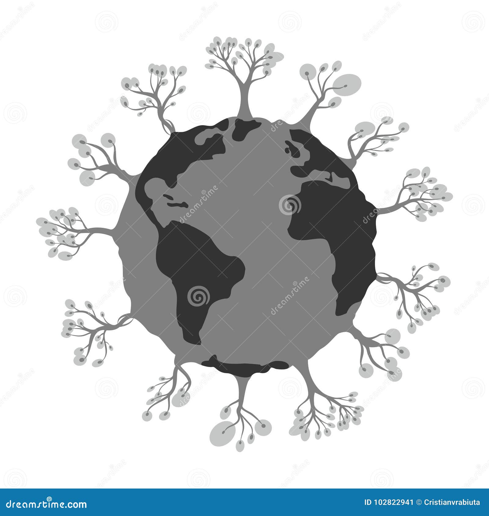 Trees of the Earth stock vector. Illustration of concentration - 102822941