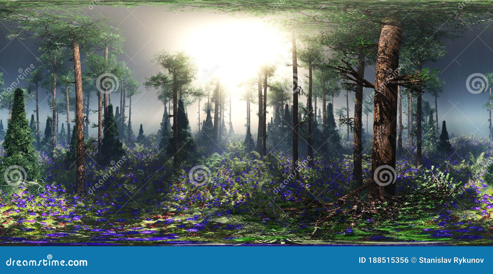 Forest , Environment Map , Round Panorama Stock Illustration ...