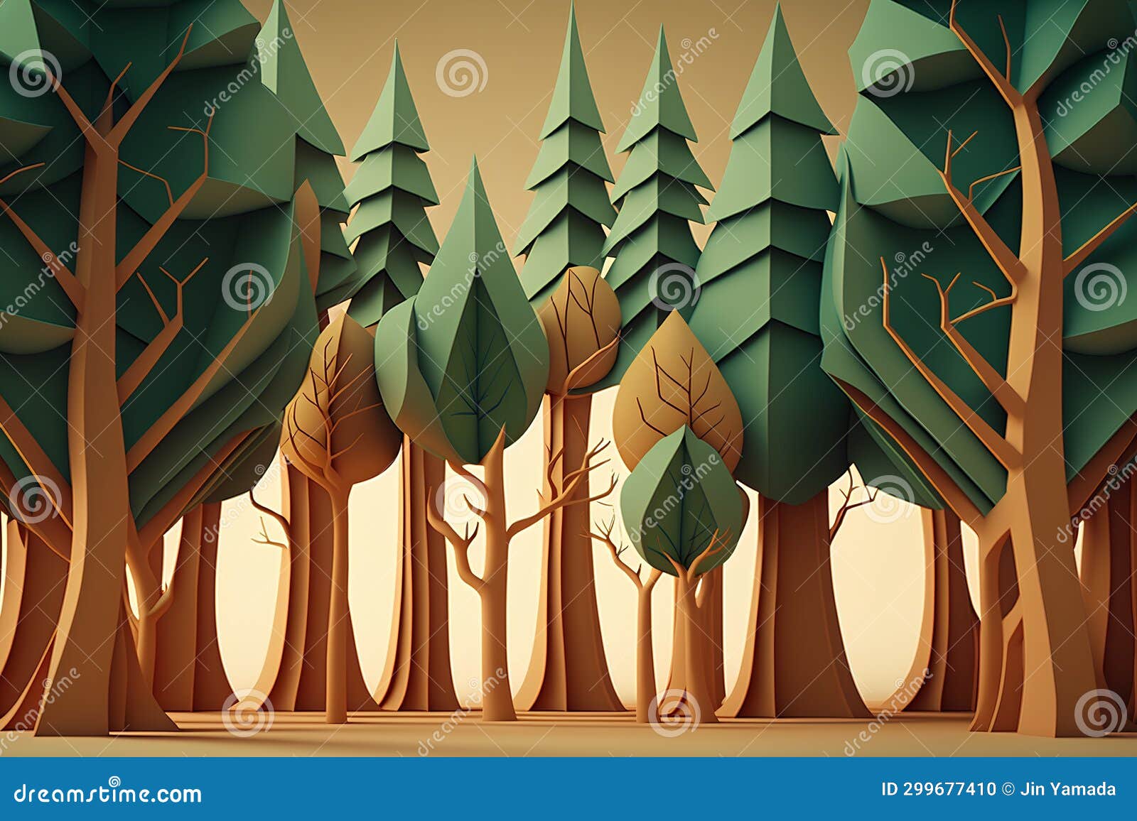 Trees in the Forest. Vector Illustration for Your Graphic Design Stock ...