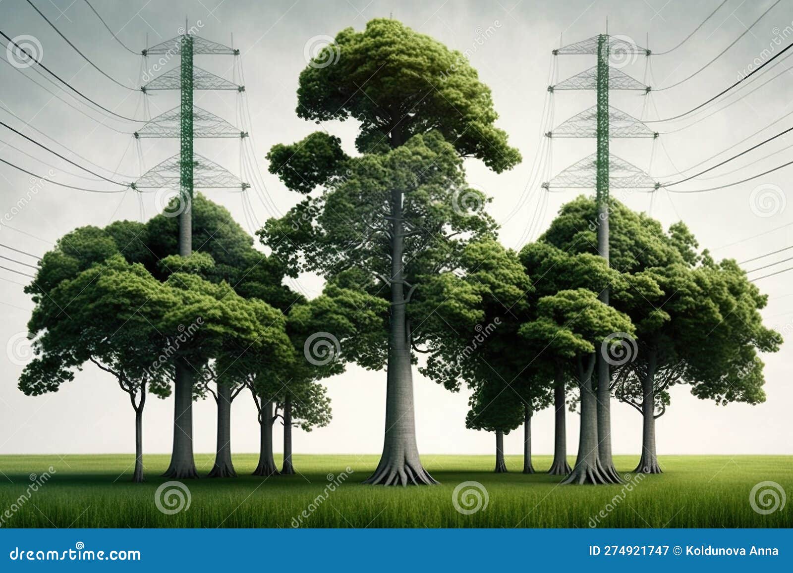 Trees in the Form of High-voltage, Created with Generative AI ...