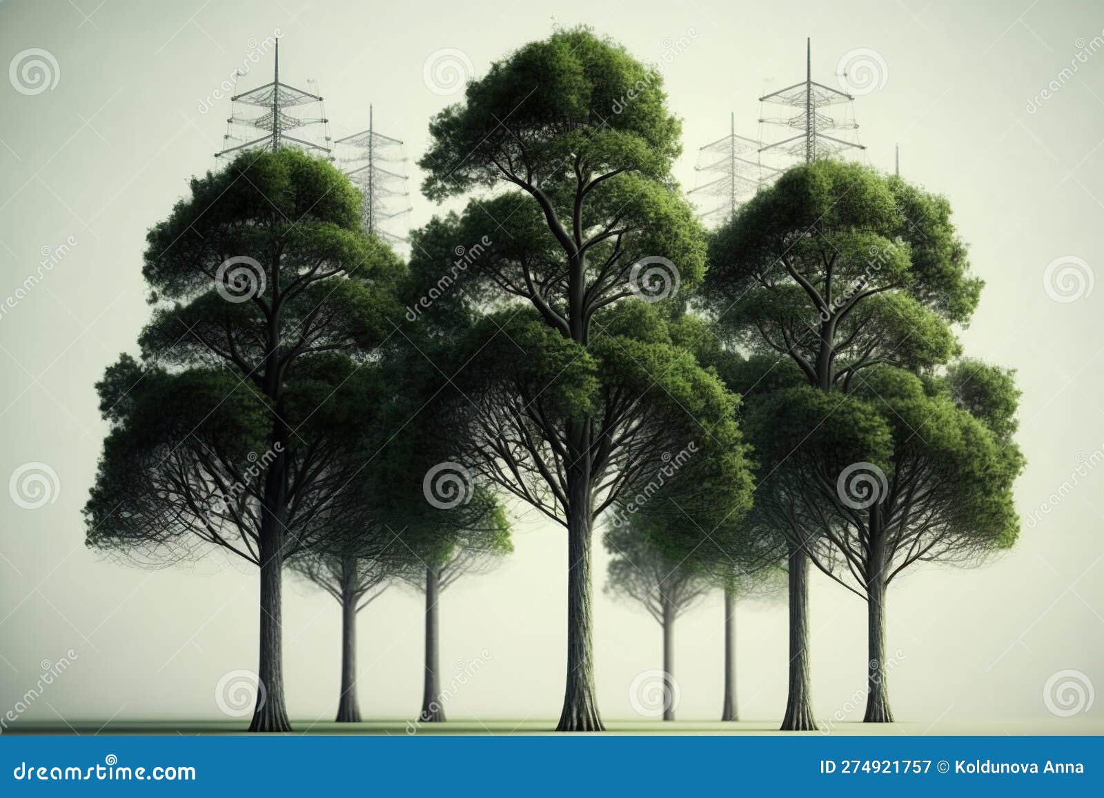 Trees in the Form of High-voltage, Created with Generative AI ...