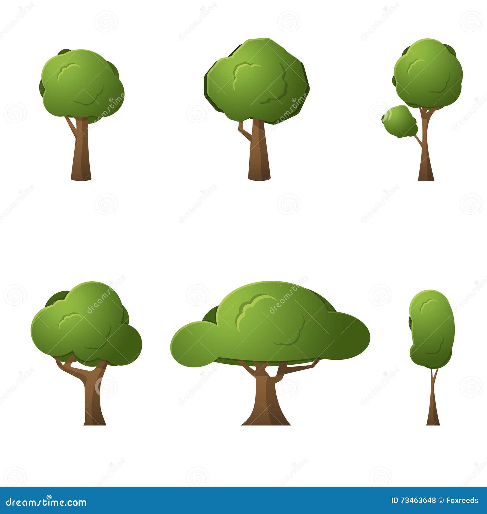 Trees for game design stock vector. Illustration of tree - 73463648