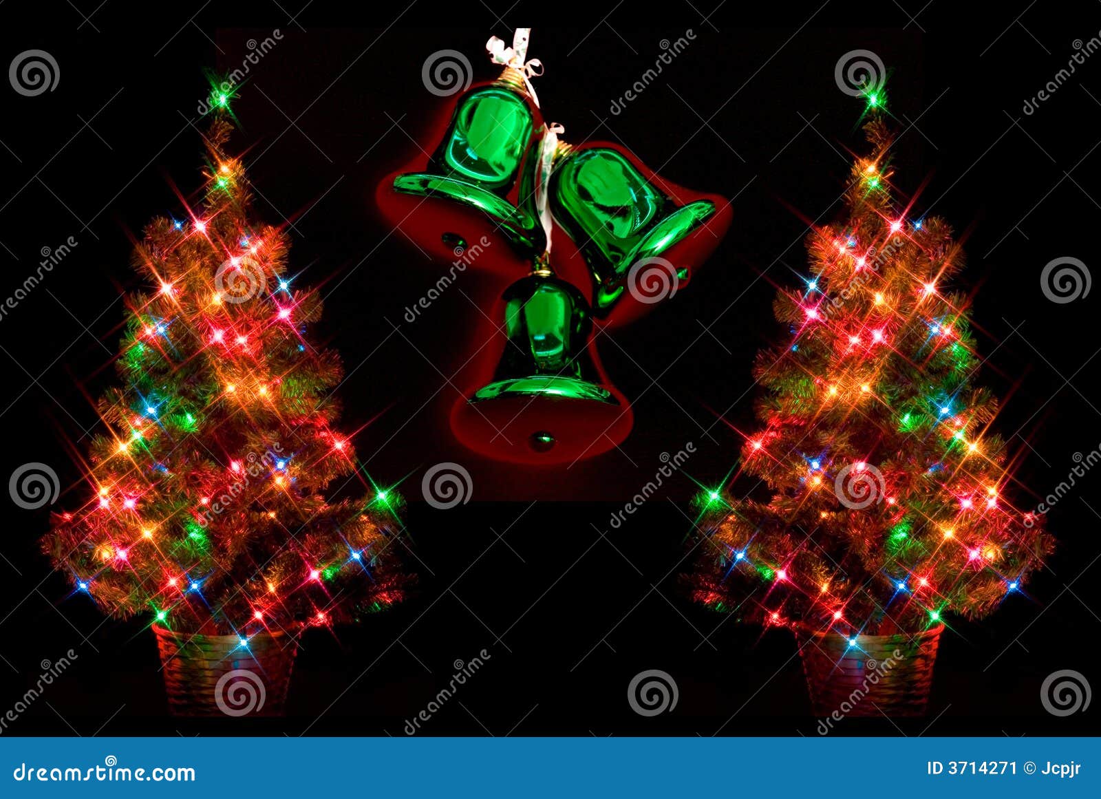 Trees with glowing bells stock image. Image of glitter - 3714271