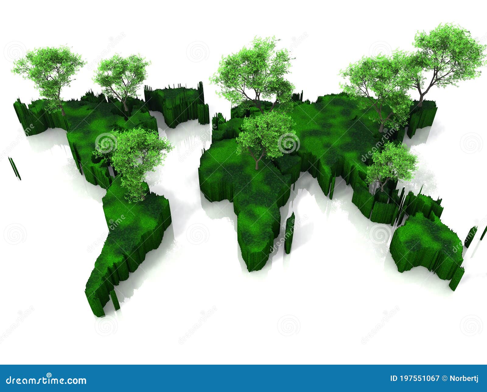 Trees on a Map of the Earth Stock Image - Image of trees, view: 197551067