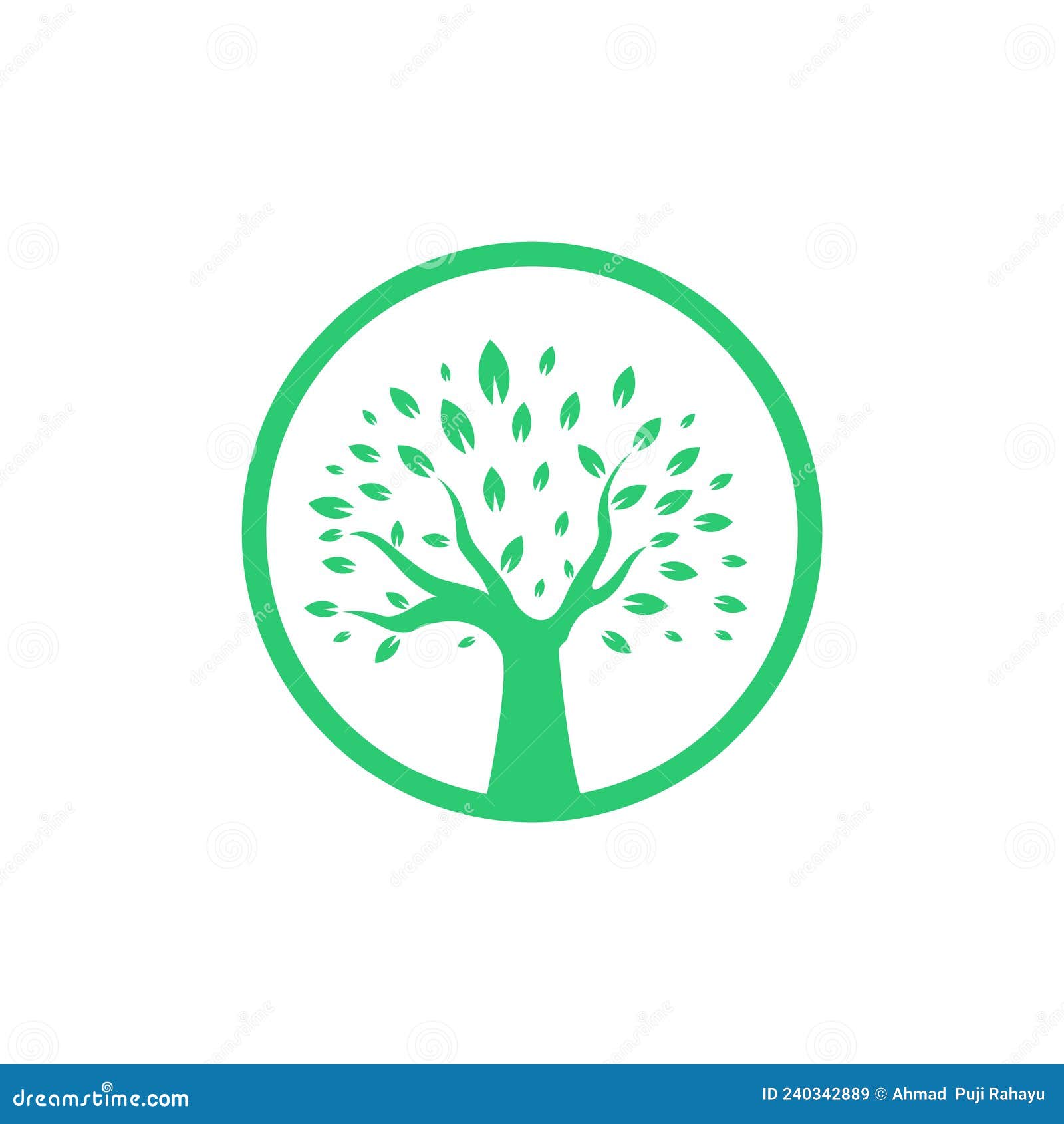 Trees Green with Circle Round Logo Design, Vector Graphic Symbol Icon ...