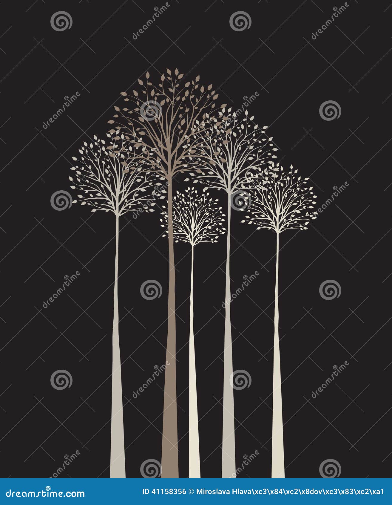 Trees stock vector. Illustration of garden, landscape - 41158356