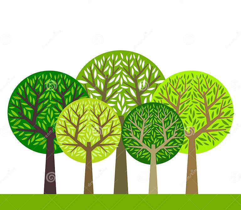 Trees group stock illustration. Illustration of harmony - 31683325