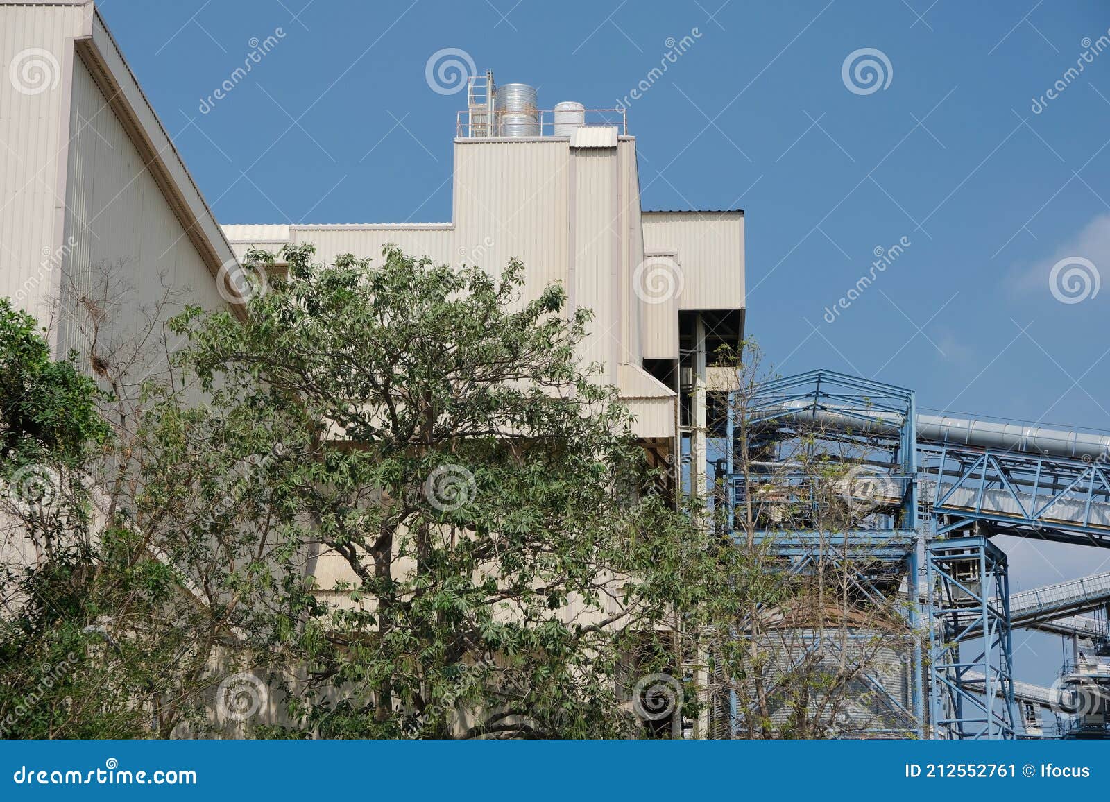 Trees Grow in Industrial Environment Stock Image - Image of dense ...