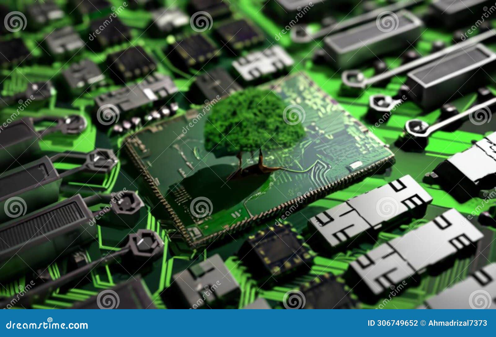 Trees Growing on Computer Circuit Boards / Green it / Green Computing ...