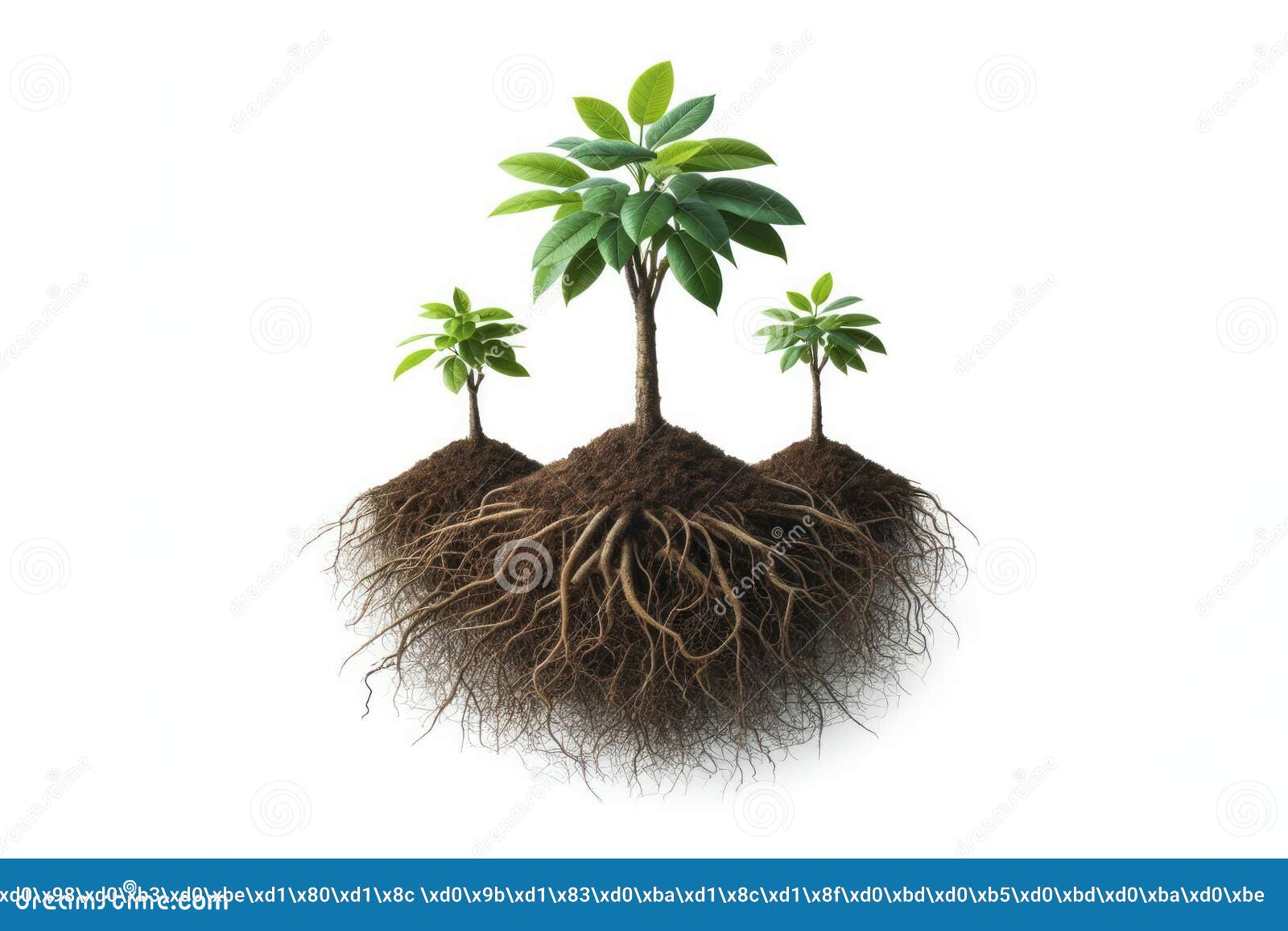 Trees Growth Seedling Nature Concept Isolated on White Background. Ai ...